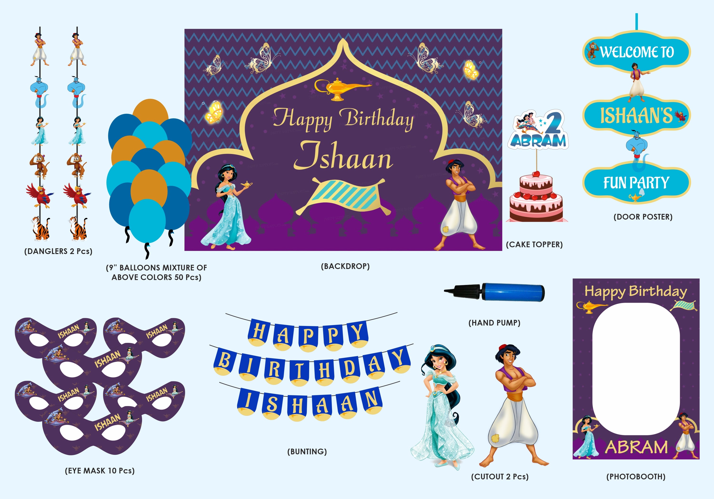Aladdin Theme Exclusive Combo Kit | Party Supplies India Online