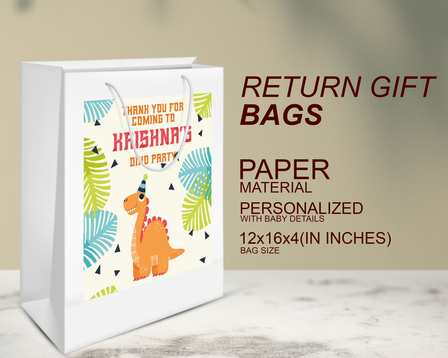 Dinosaur Theme Oversized Return Gift Bag | Home Birthday Party – Party ...