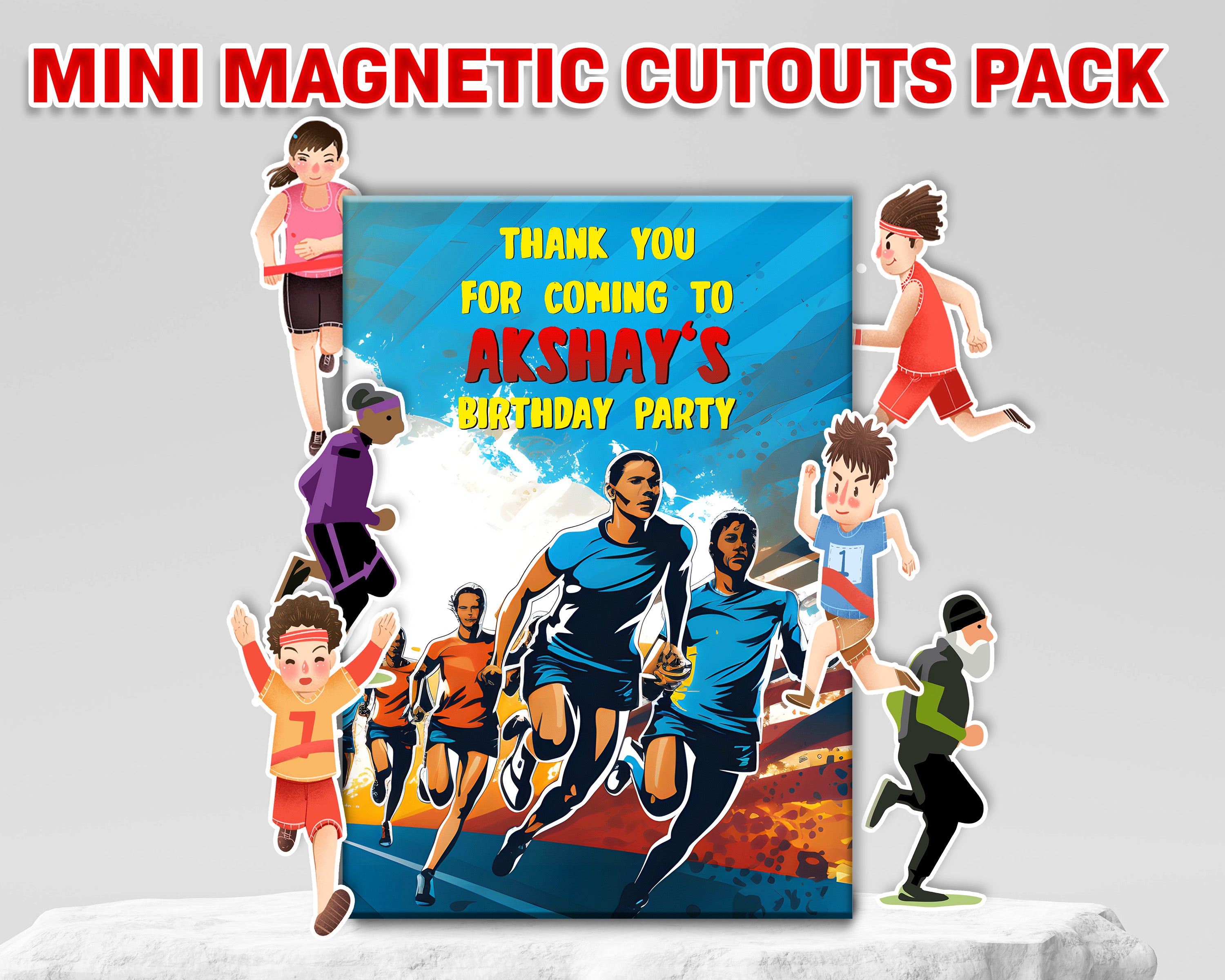 Marathon Theme Mini Magnetic Return Gift Pack | Theme party decor ...