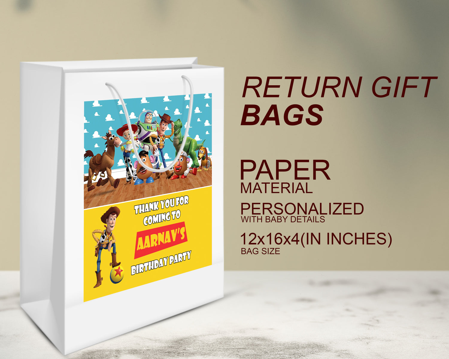 Toy Story Theme Oversized Return Gift Bag | Birthday Party Suppli ...