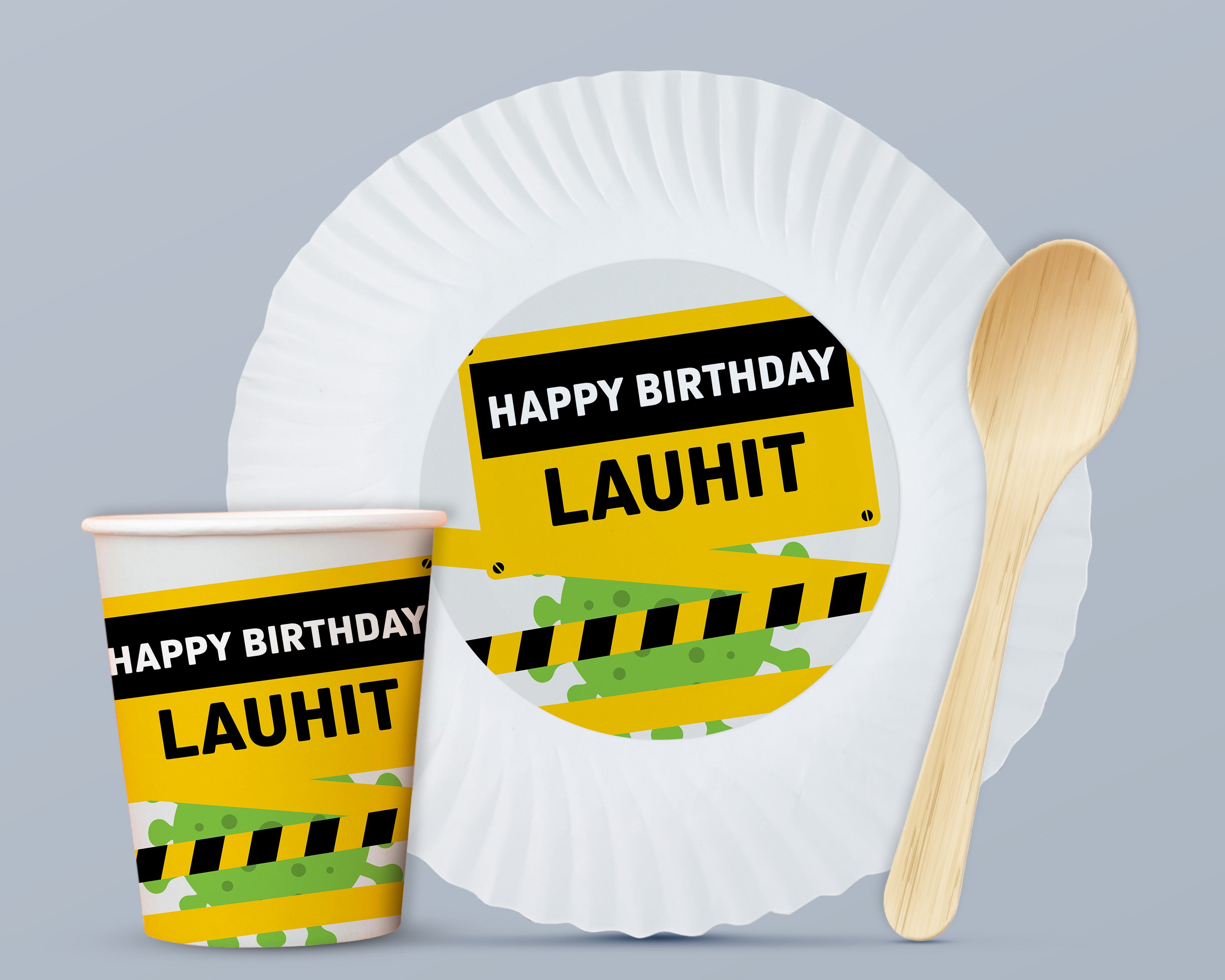 PSI Quarantine Theme Party Cups and Plates Combo | Party Supplies ...
