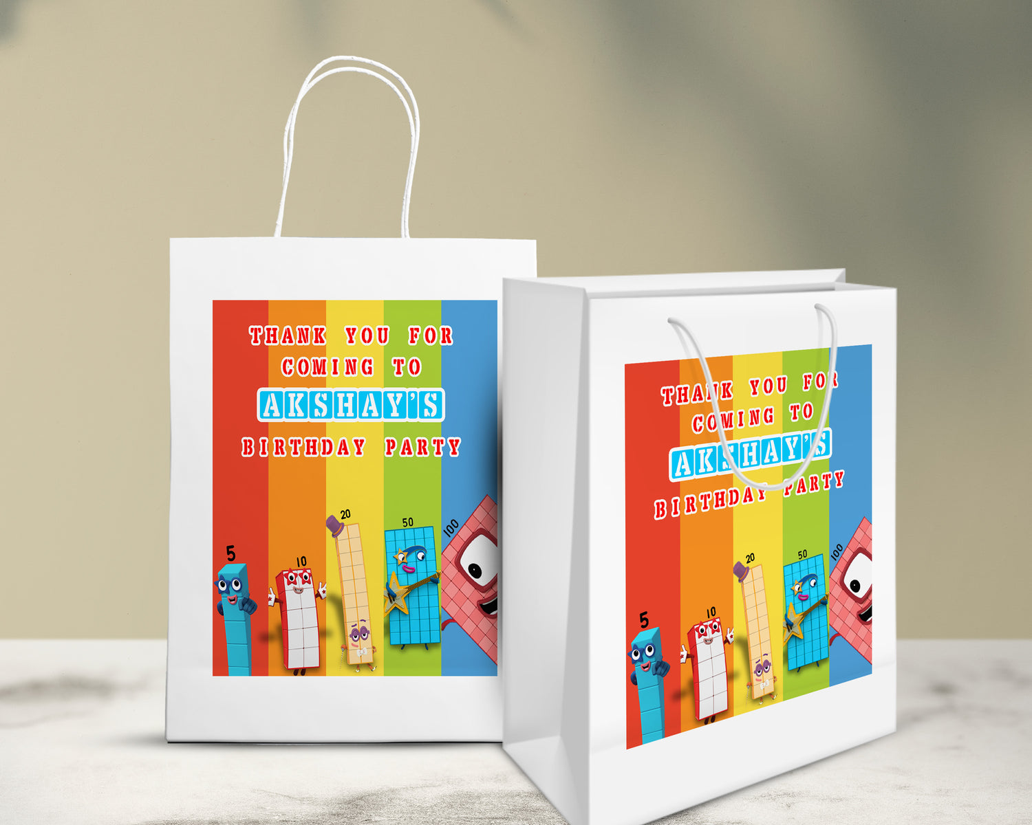 Number Blocks Theme Oversized Return Gift Bag | Return Gift Bags ...