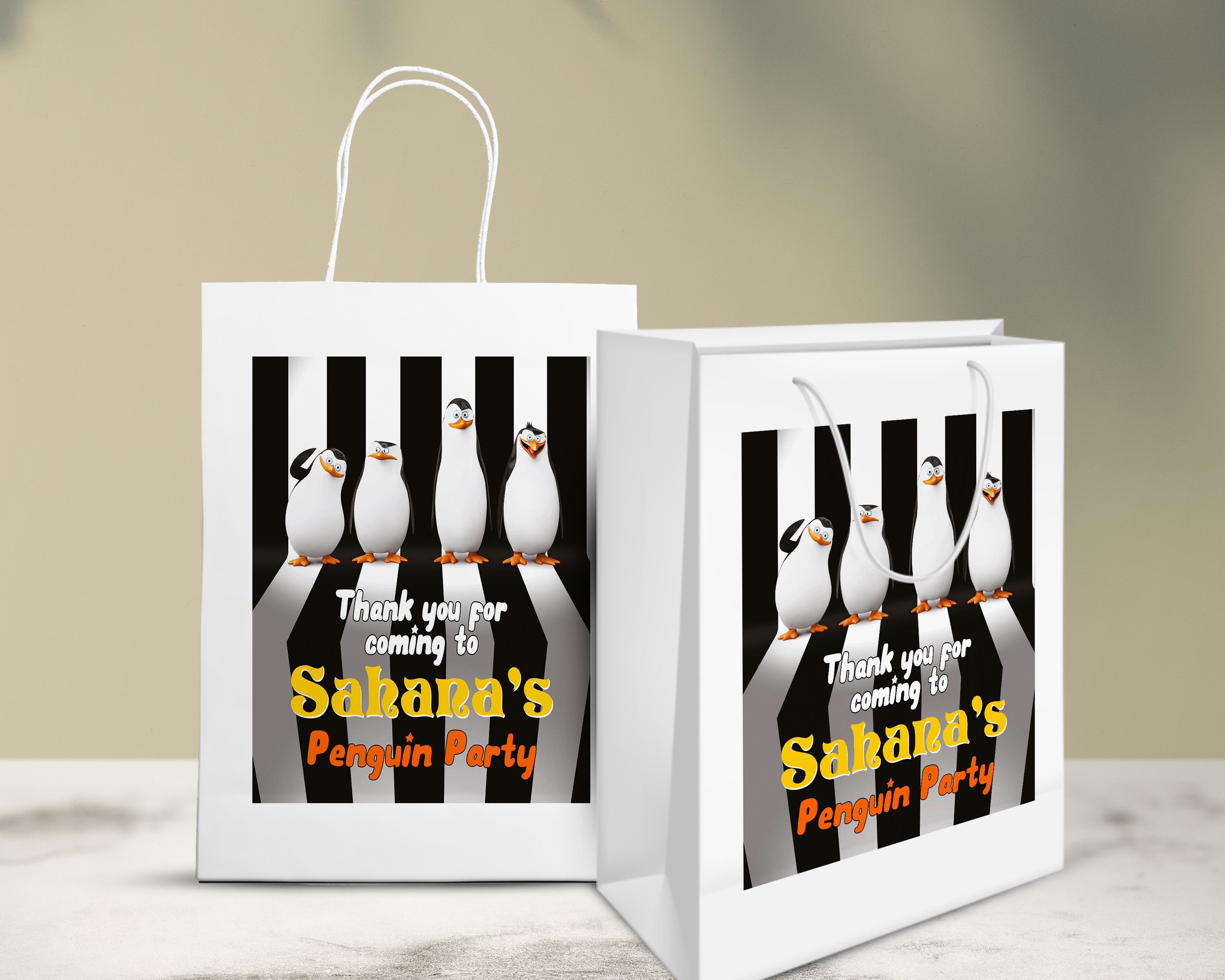 Penguin Theme Oversized Return Gift Bag | Personalized Birthday – Party ...