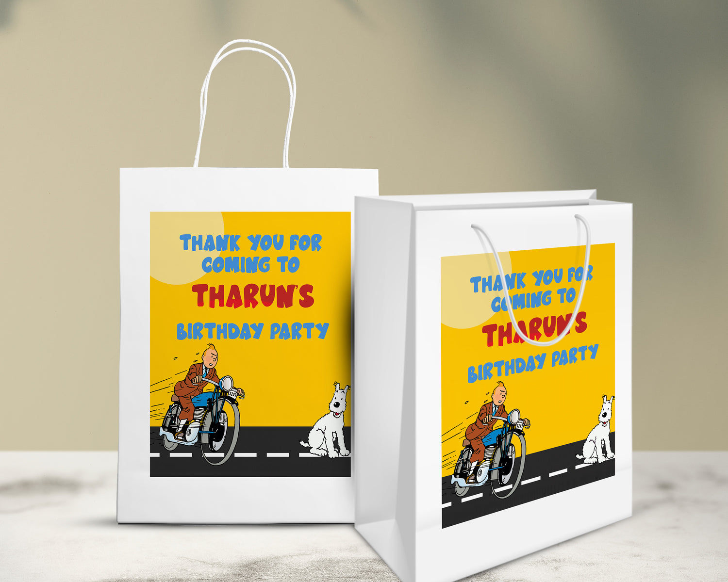 PSI Tin Tin Theme Oversized Return Gift Bag | Personalized Birthday ...