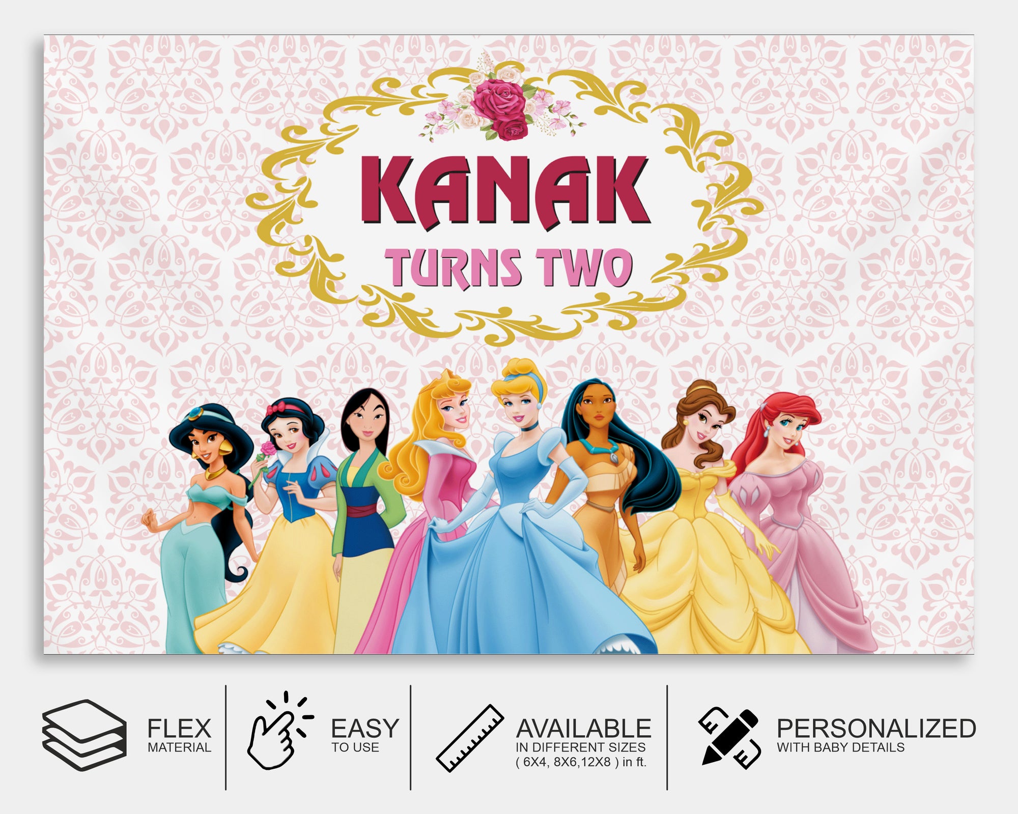 Princess Theme Backdrop | Birthday Party Celebrations Online – Party ...