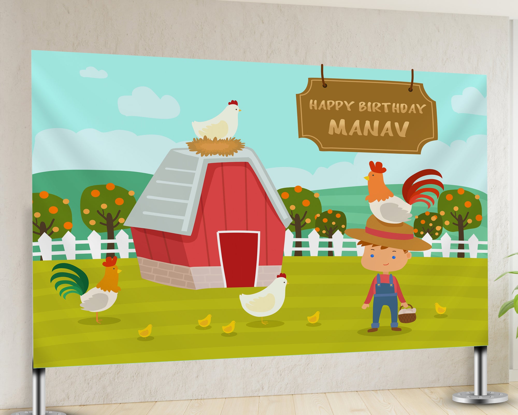 Farm Theme Customized Backdrop | Party Supplies India Online