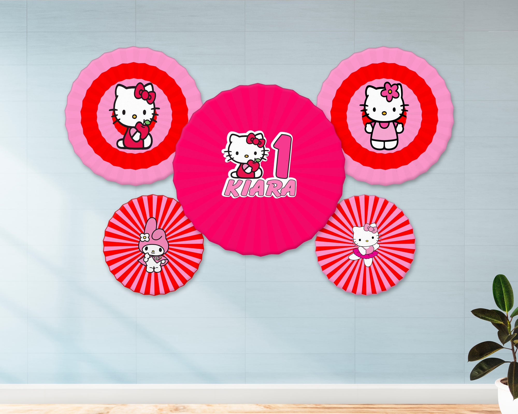 Hello Kitty Theme Paper Fan | Party Supplies India Online
