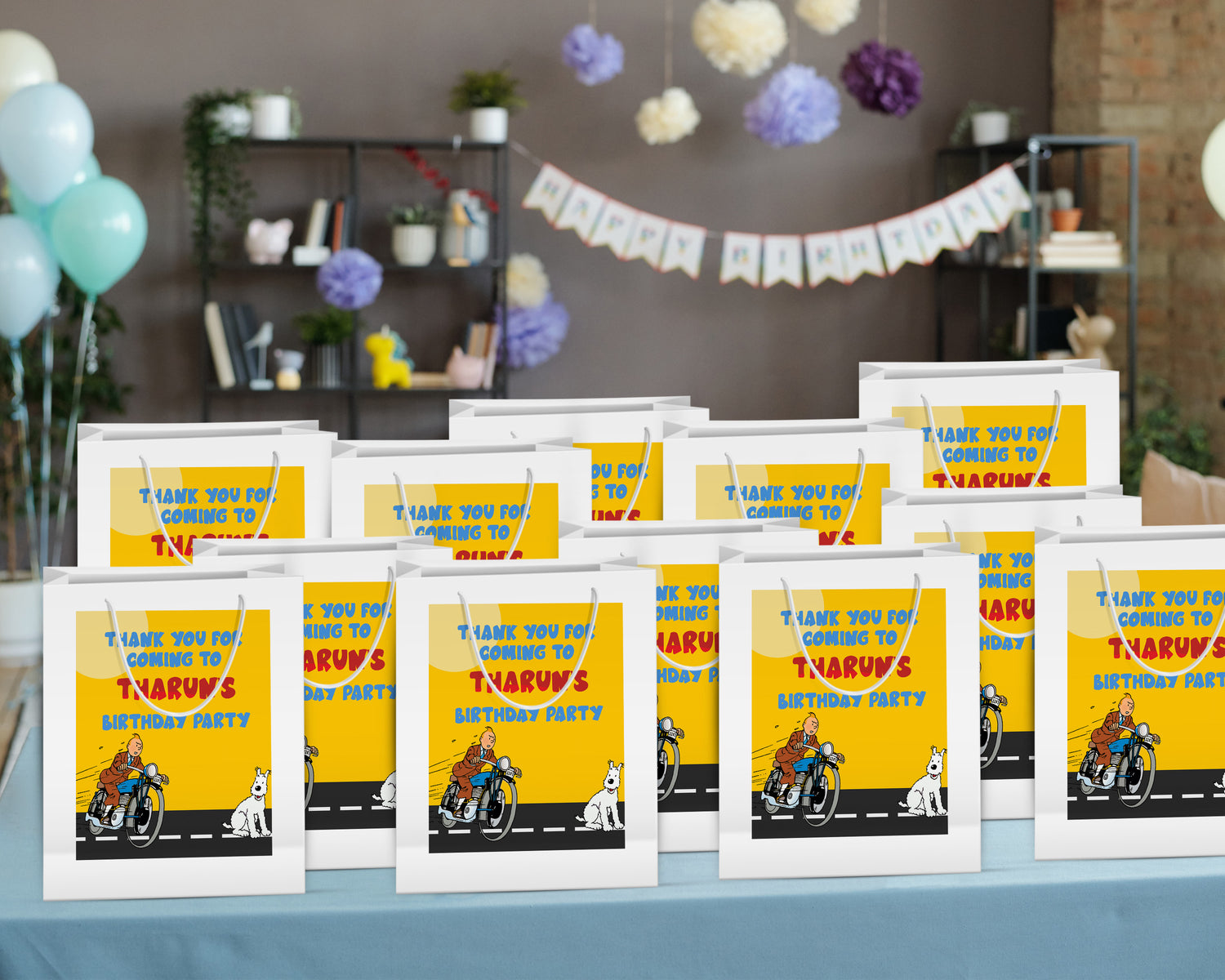 PSI Tin Tin Theme Oversized Return Gift Bag | Personalized Birthday ...