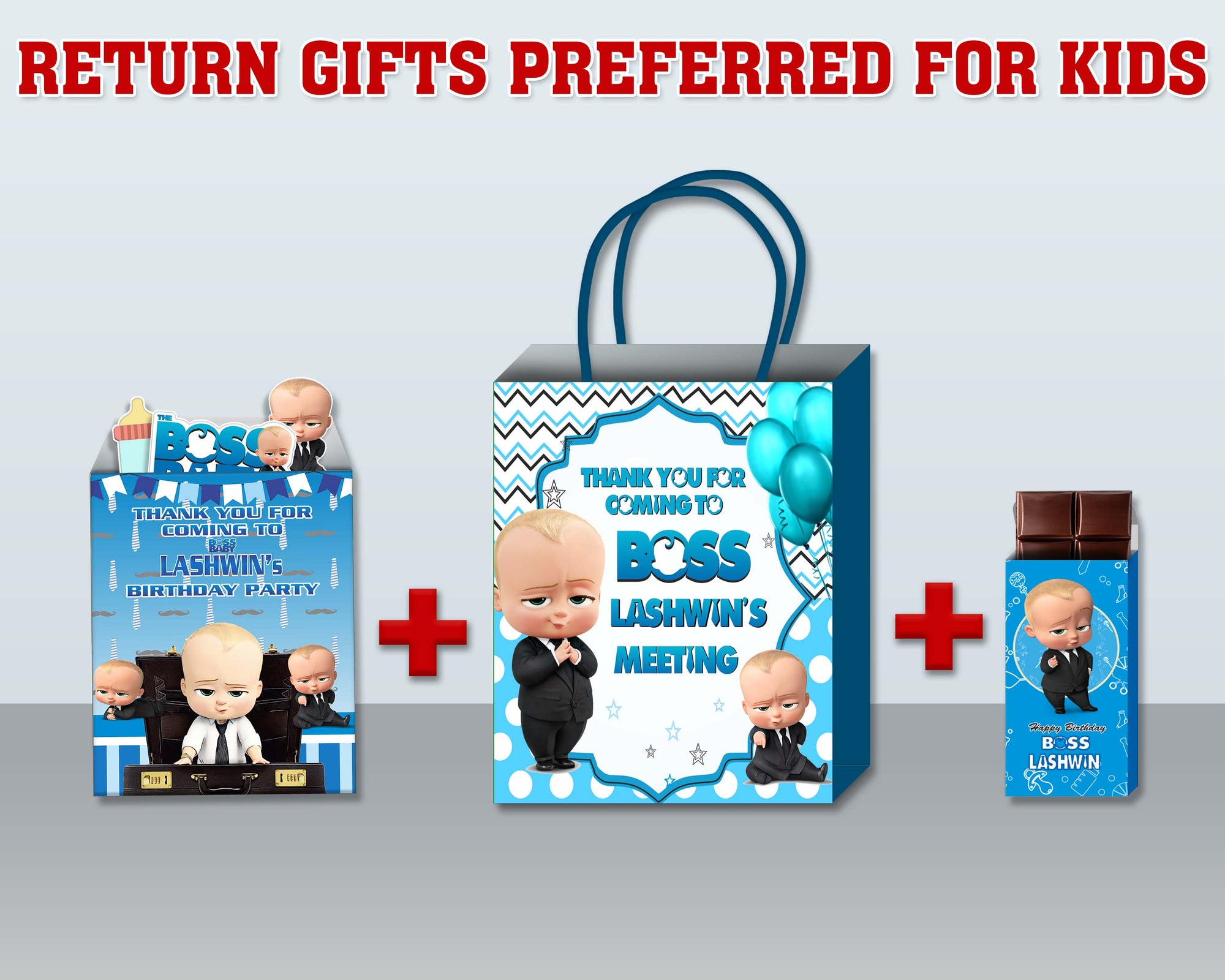 PSI Boss Baby Theme Return Gift Combo | Theme Based Return Gift – Party ...