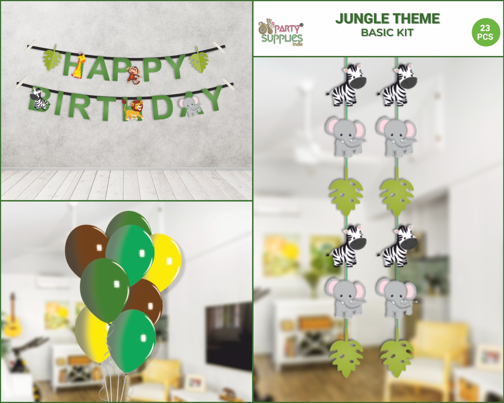 Jungle Theme Basic Kit | Customized Birthday party Supplies Online ...
