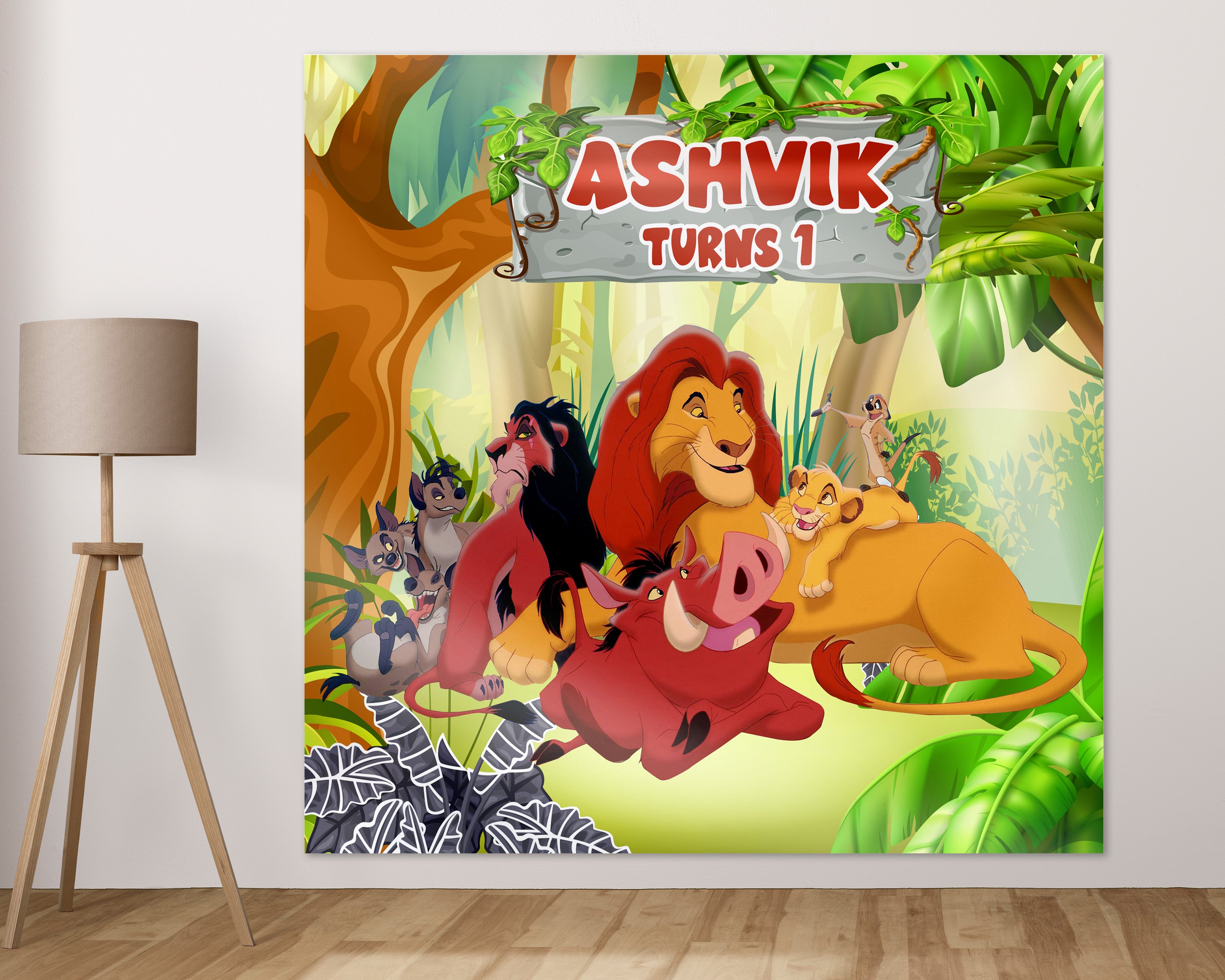 Lion King Theme Personalized Square Backdrop | Party supplies online ...