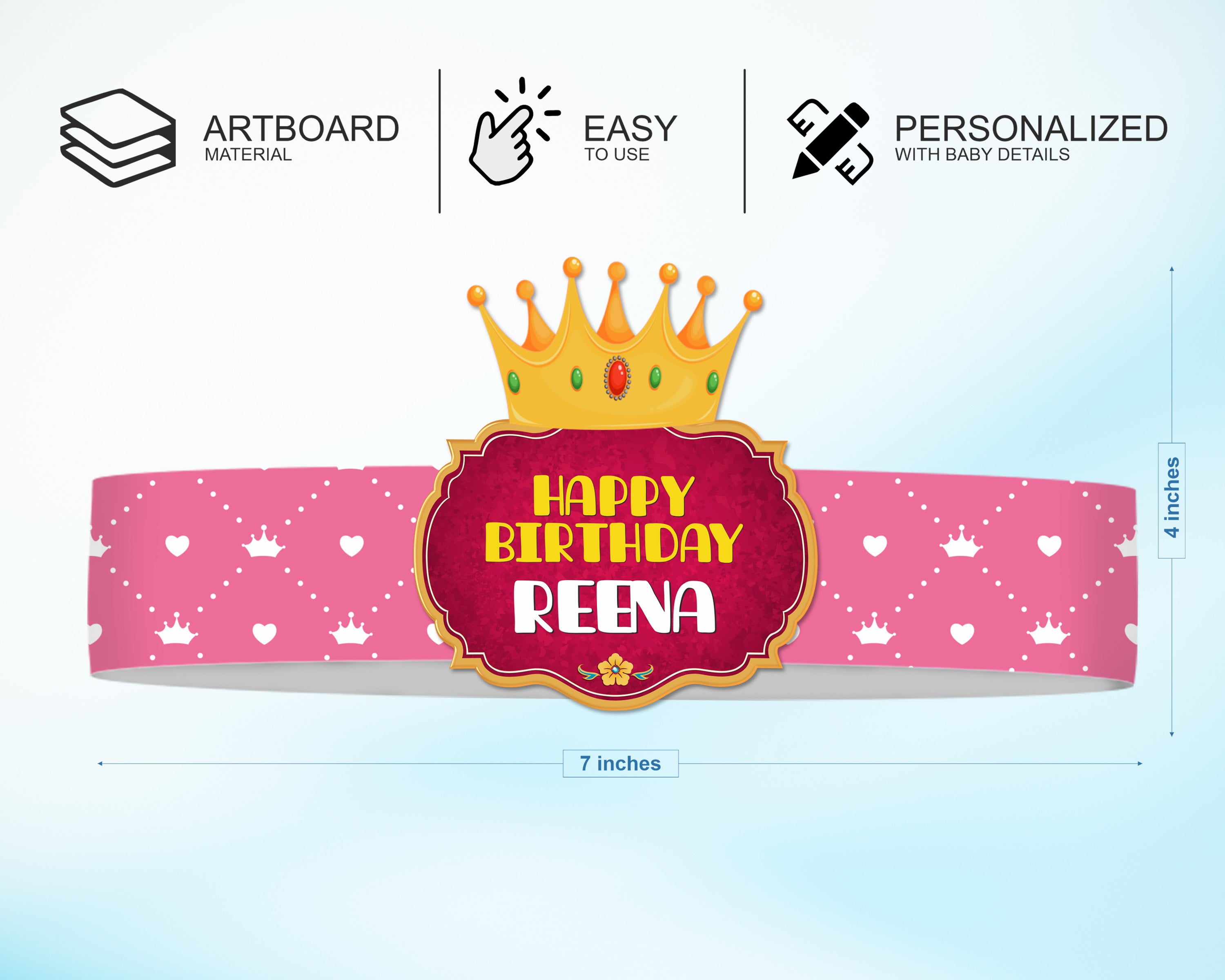 Princess Theme Crown Hat | Personalized Birthday Party Favors – Party ...