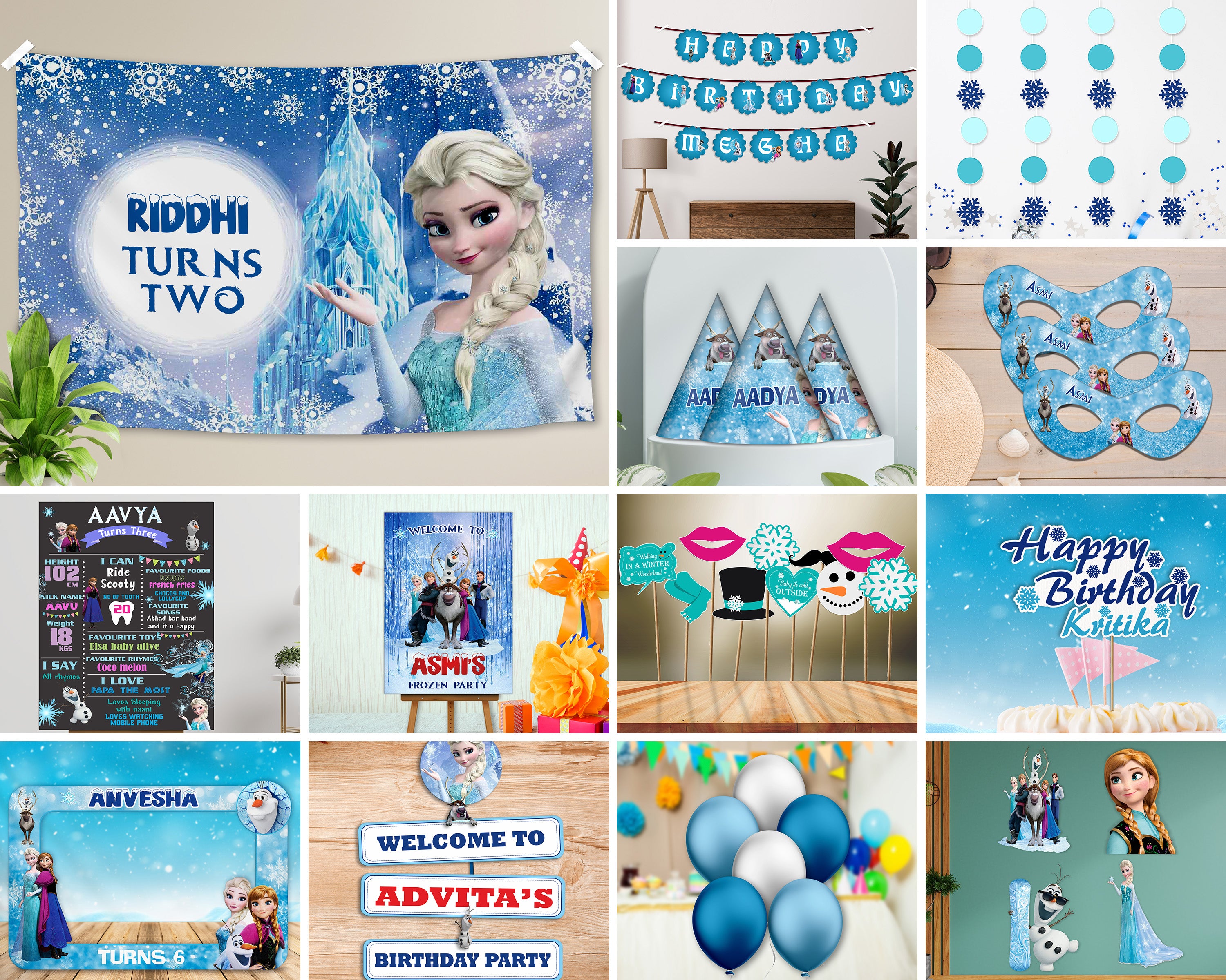 Frozen Personalized Theme Combo Kits for Birthdays | Theme Kits Online ...