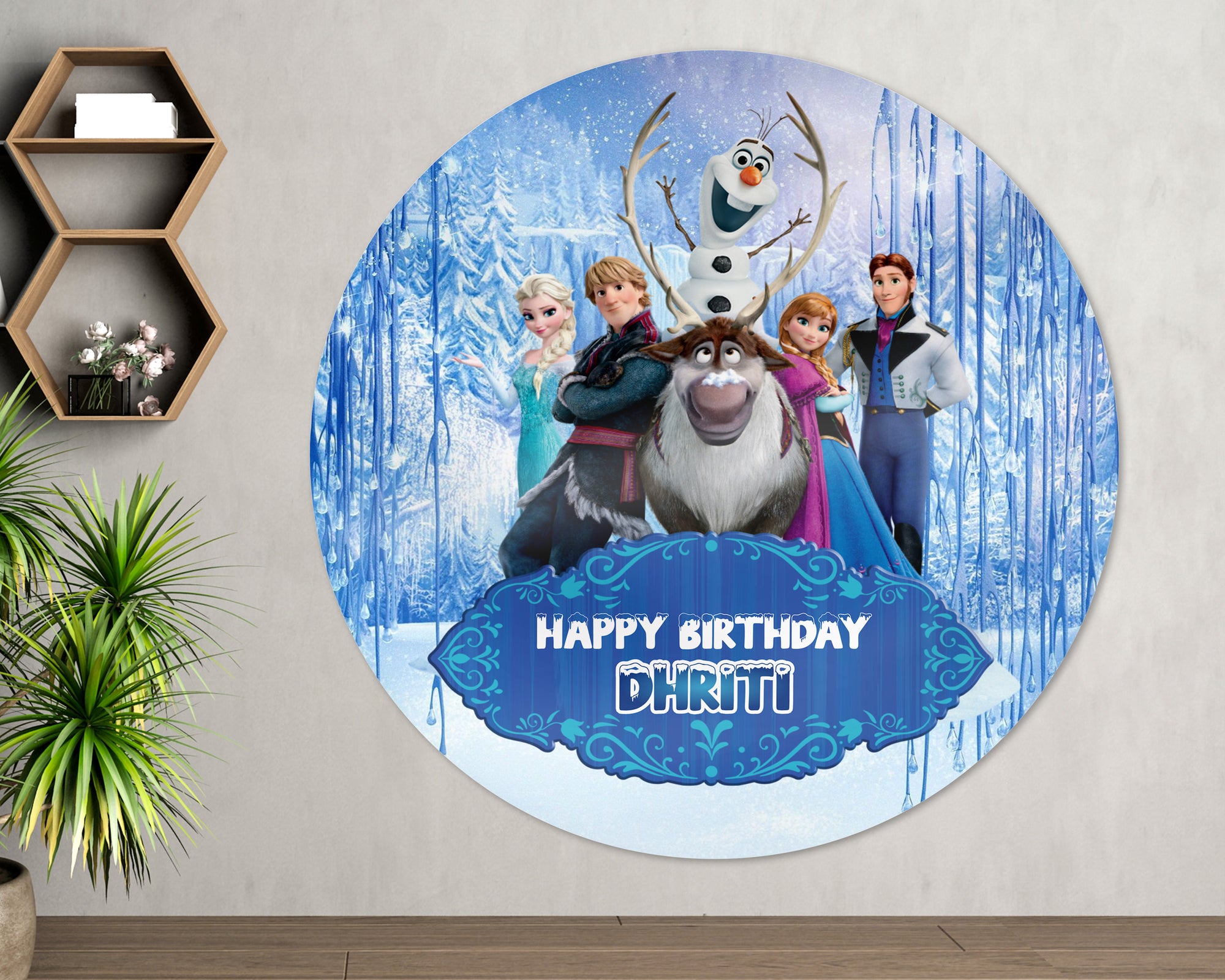Frozen Theme Customized Round Backdrop | Party supplies online – Party ...
