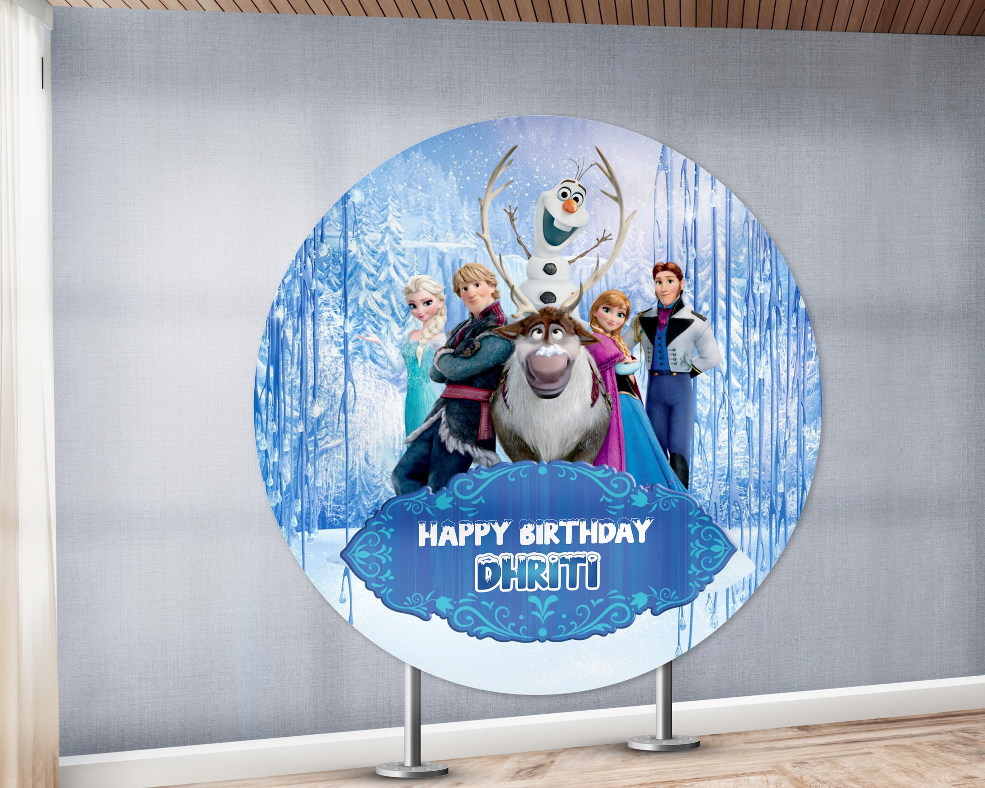 Frozen Theme Customized Round Backdrop | Party supplies online – Party ...