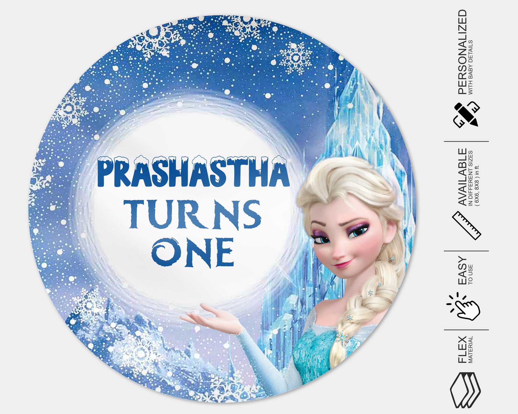 Frozen Theme Round Backdrop | Party supplies online – Party Supplies India