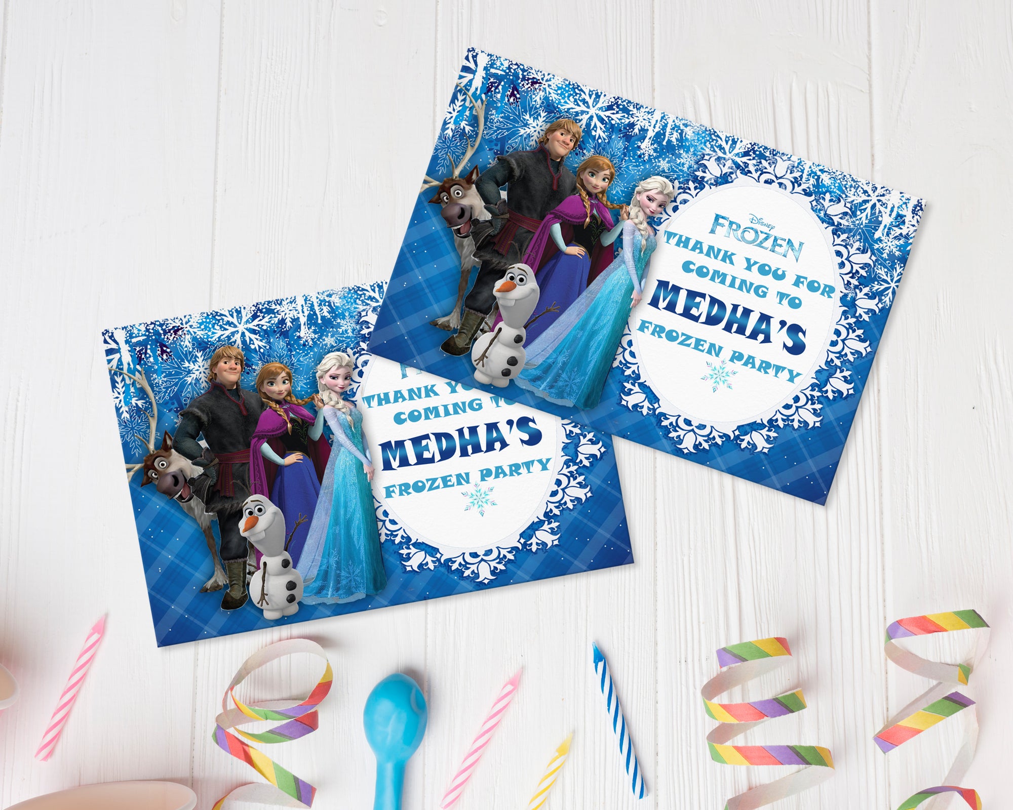 Frozen Theme Thank You Card | Birthday party decoration online – Party ...
