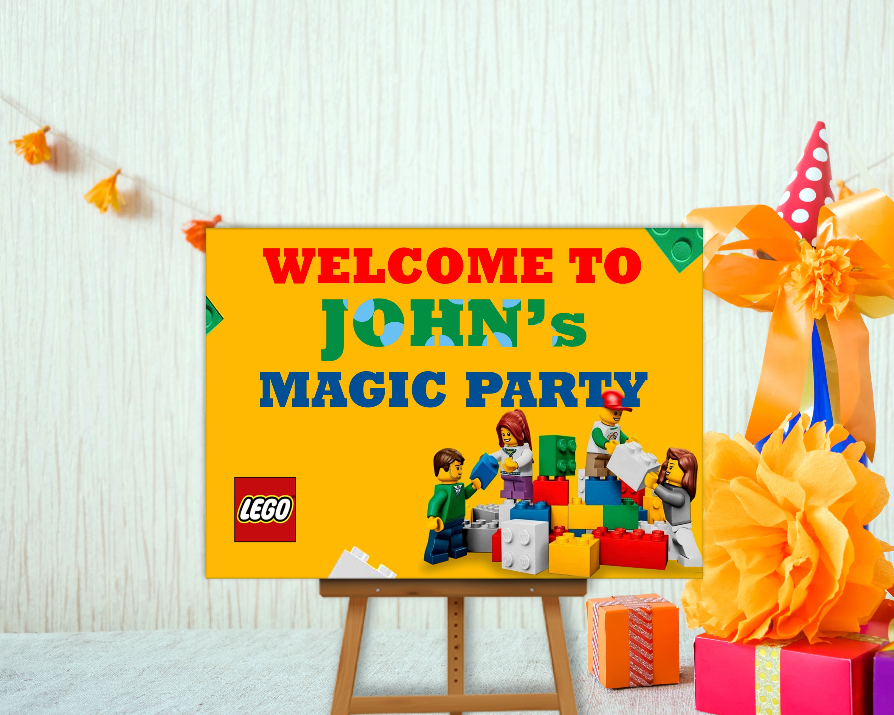 Lego Theme Welcome Board | Customized party supplies Online – Party ...