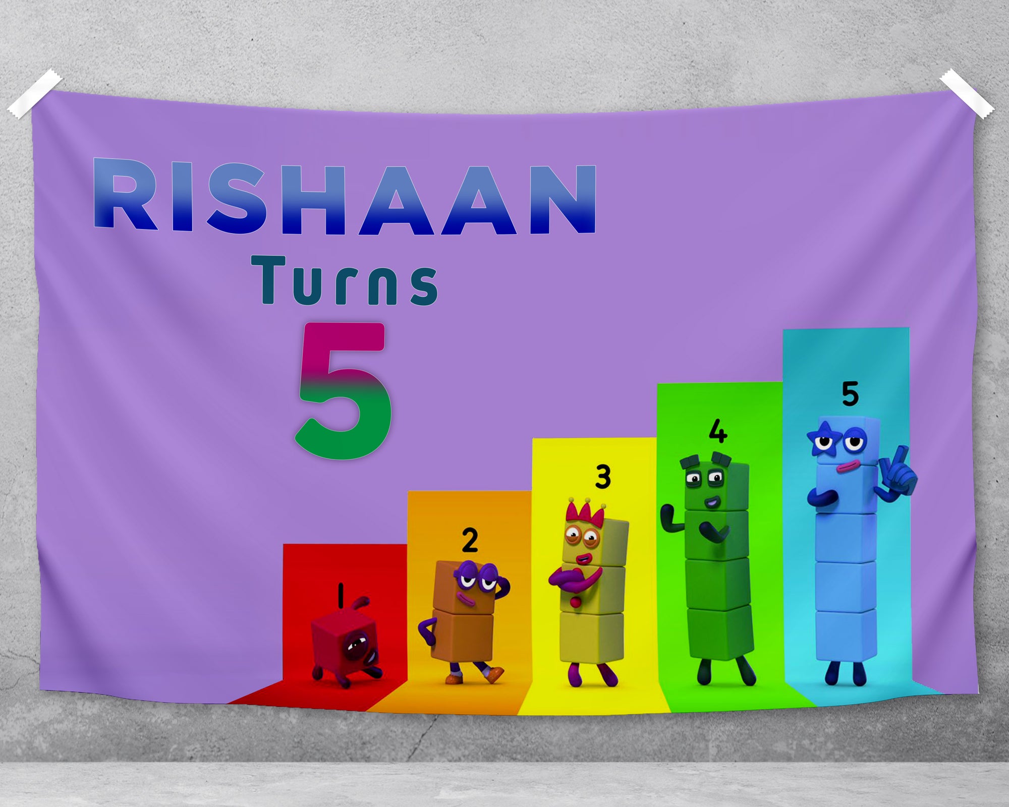 PSI Number Blocks Theme Backdrop | Birthday party decoration online ...