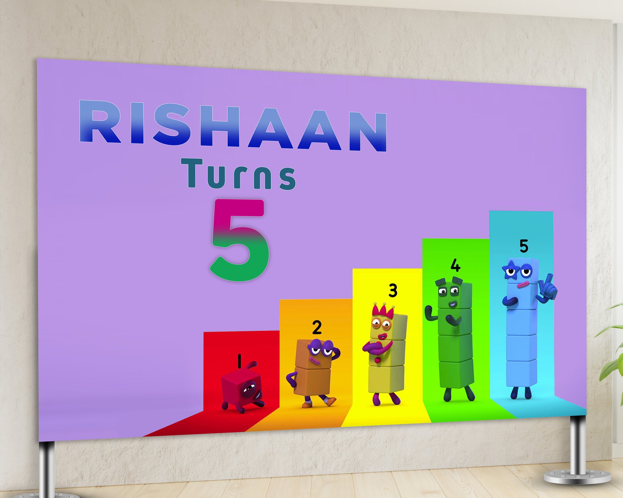 Number Blocks Theme Backdrop | Birthday party decoration online – Party ...