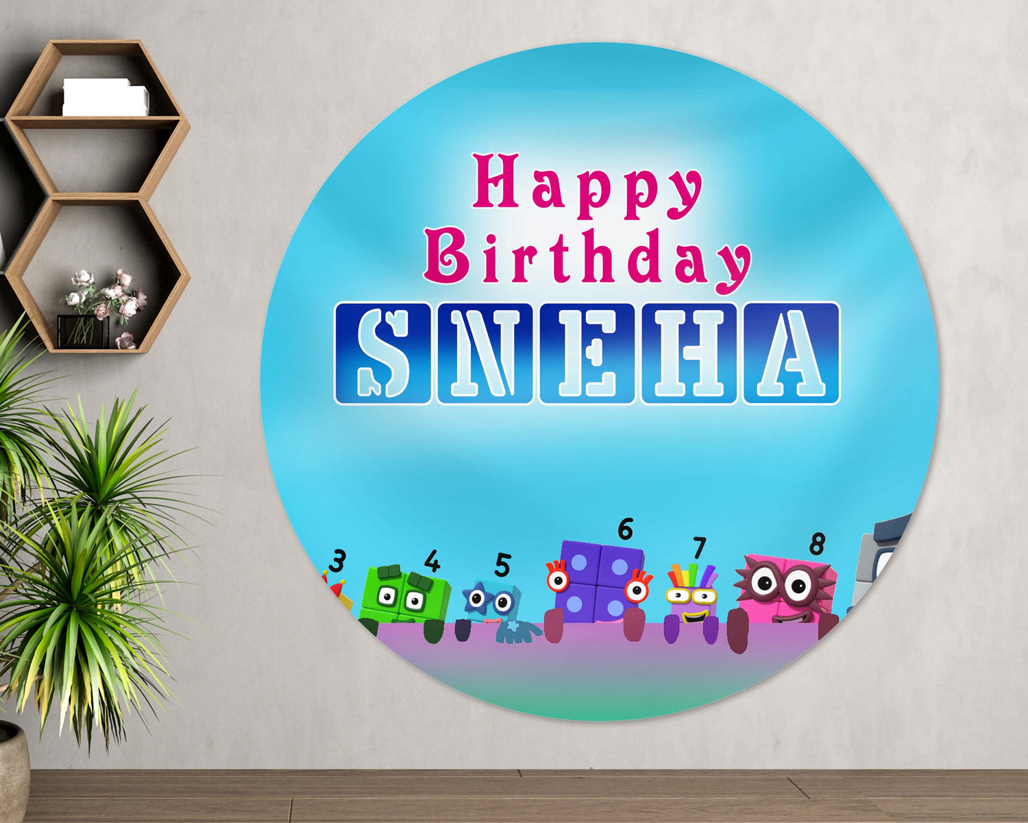 Number Blocks Theme Customized Round Backdrop | Party supplies – Party ...