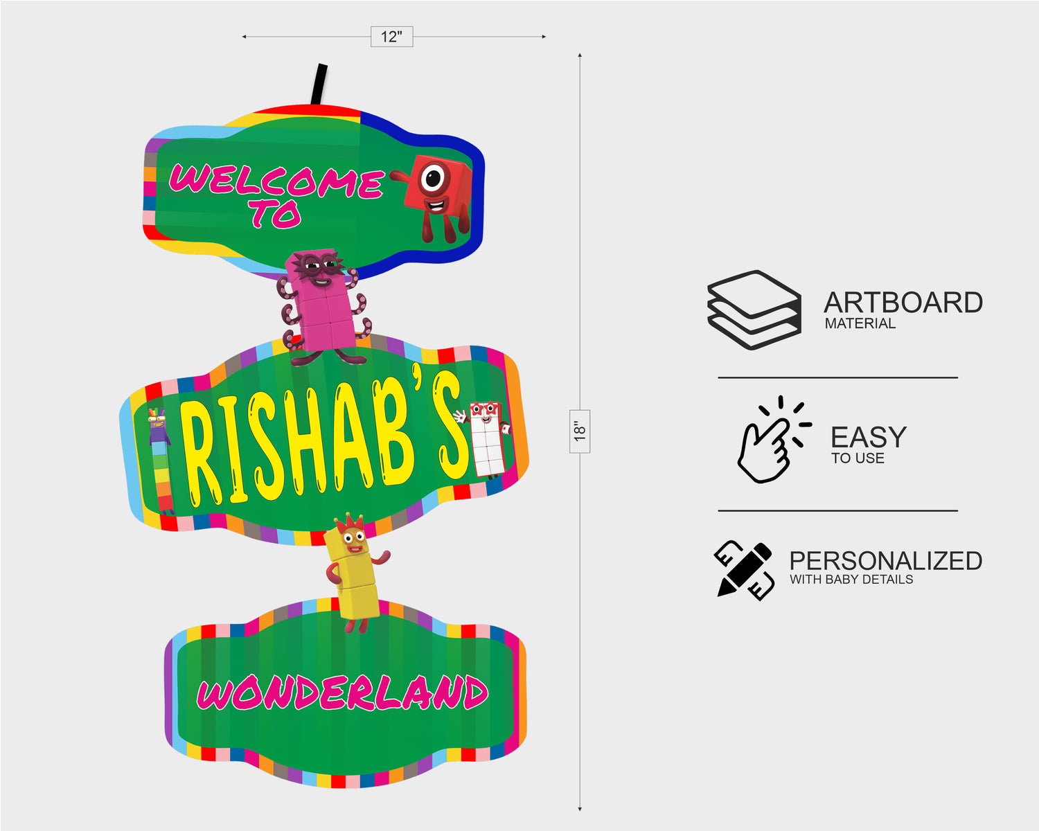 Number Blocks Theme Door Poster | Birthday party decorations – Party ...