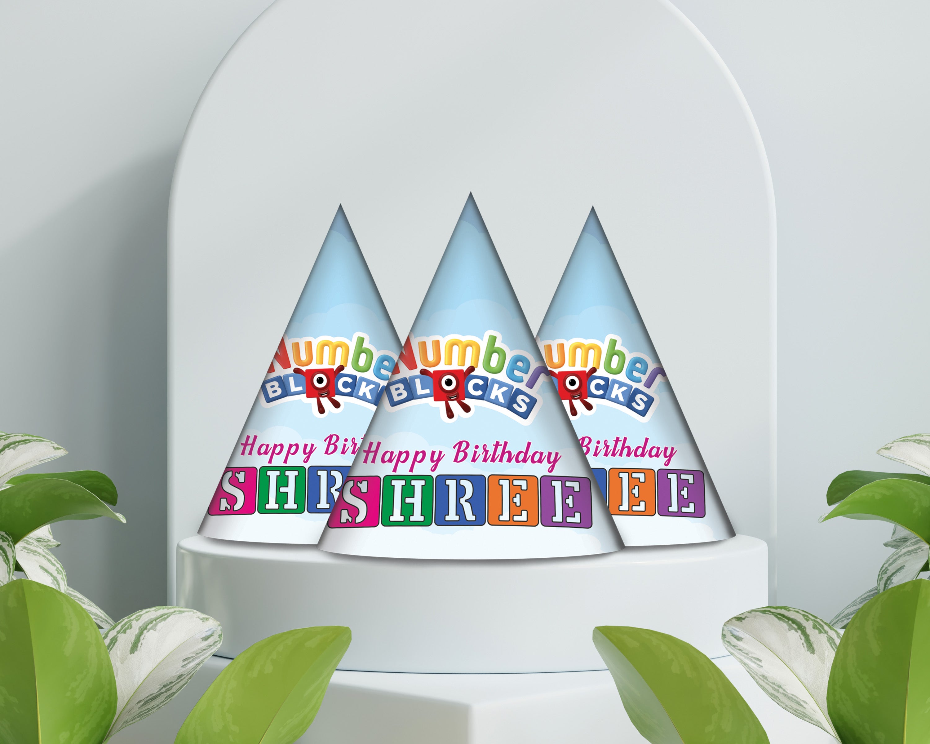 Number Blocks Theme Personalized Hat | Party supplies – Party Supplies ...