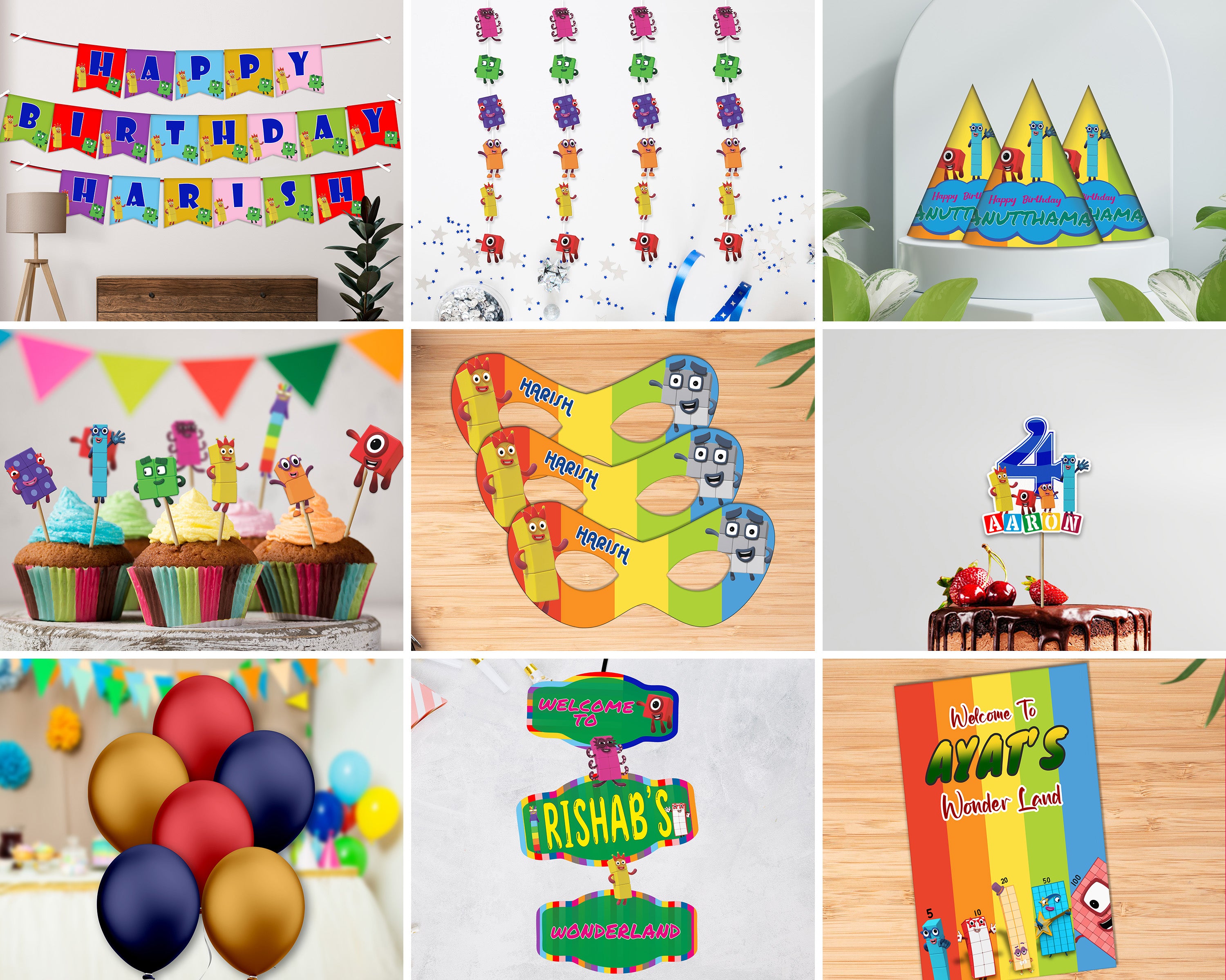 Number Blocks Theme Preferred Combo Kit | Customized party – Party ...
