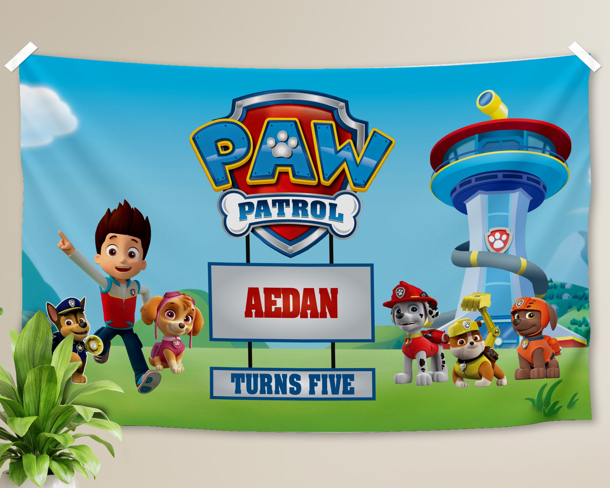 Paw Patrol Theme Customized Backdrop | Birthday Party Supplies India