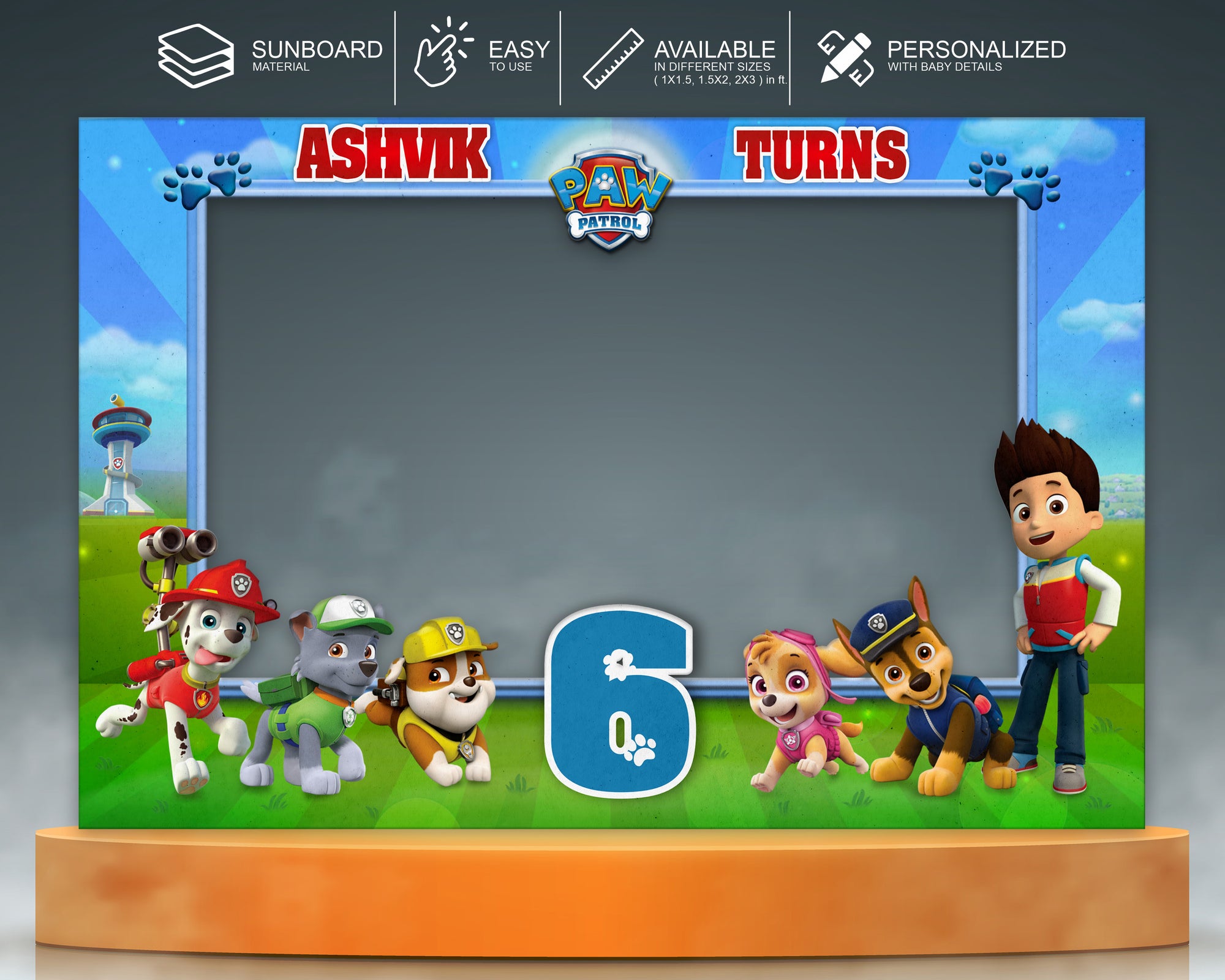 Paw Patrol Theme Customized Photobooth | Birthday Party Supplies India