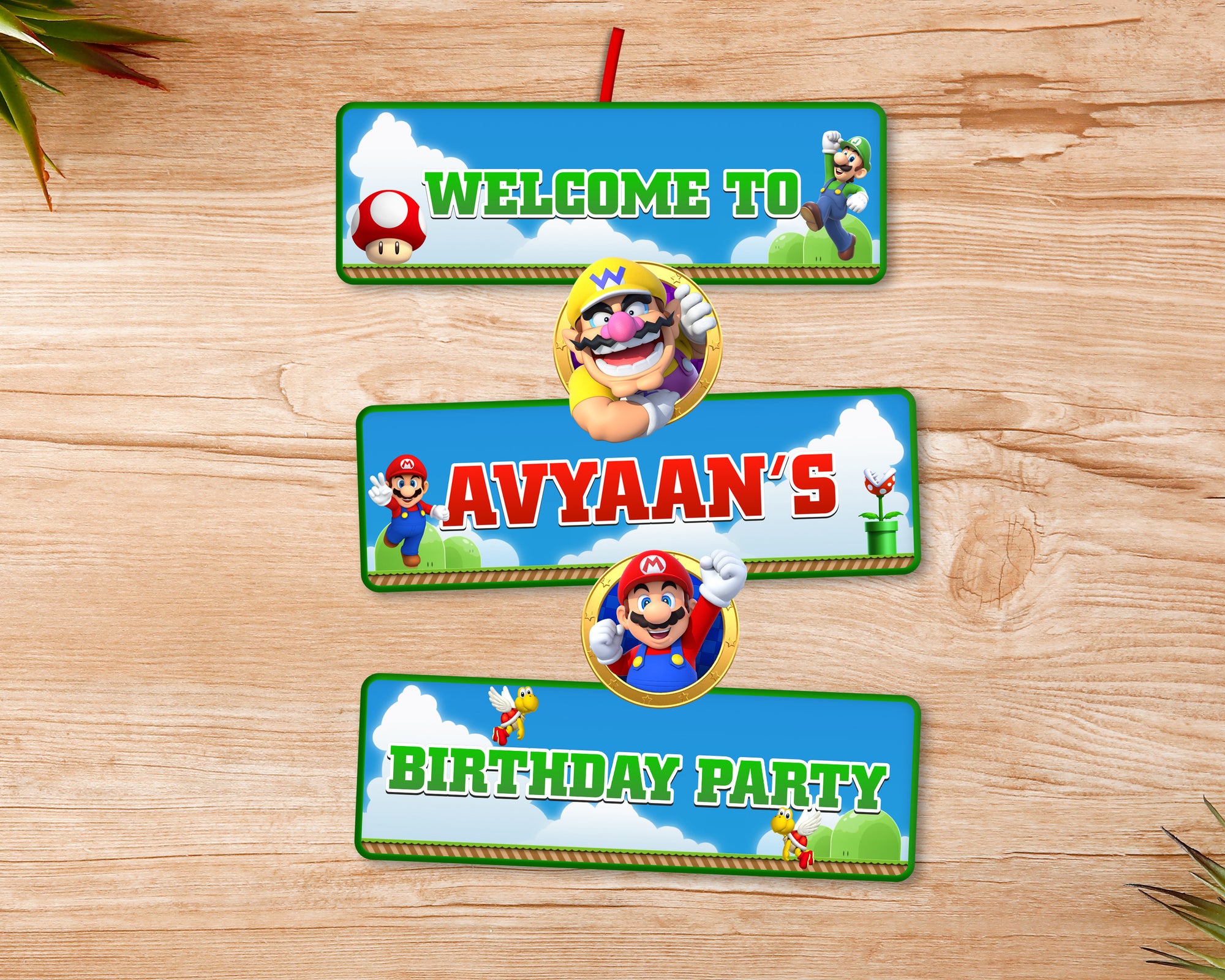 PSI Super Mario Theme Customized Door Poster | Personalized birthday ...