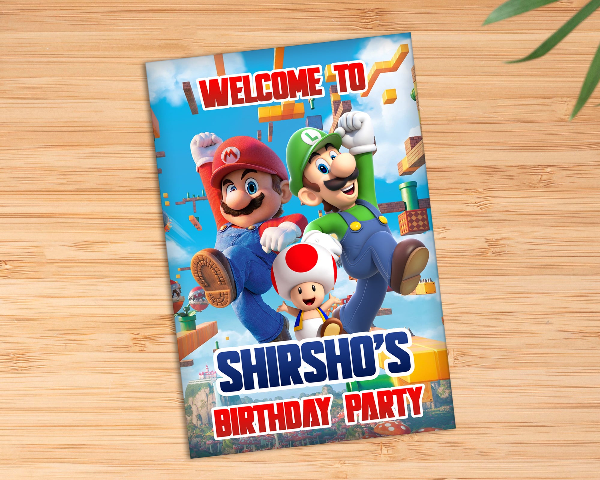 Super Mario Theme Customized Welcome Board | Customized party supp ...