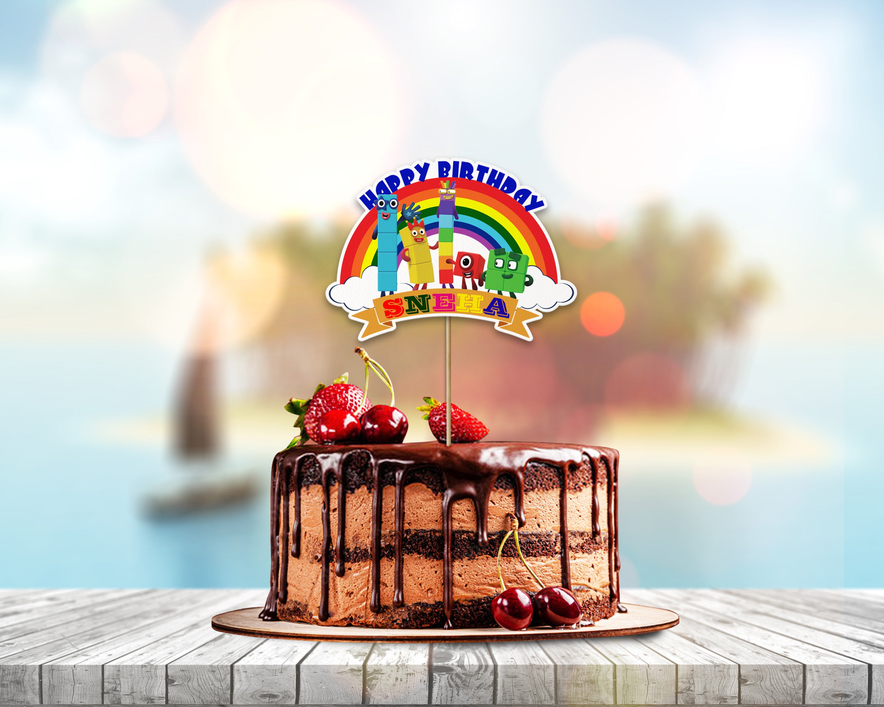 Number Blocks Theme Customized Cake Topper | Personalized party – Party ...