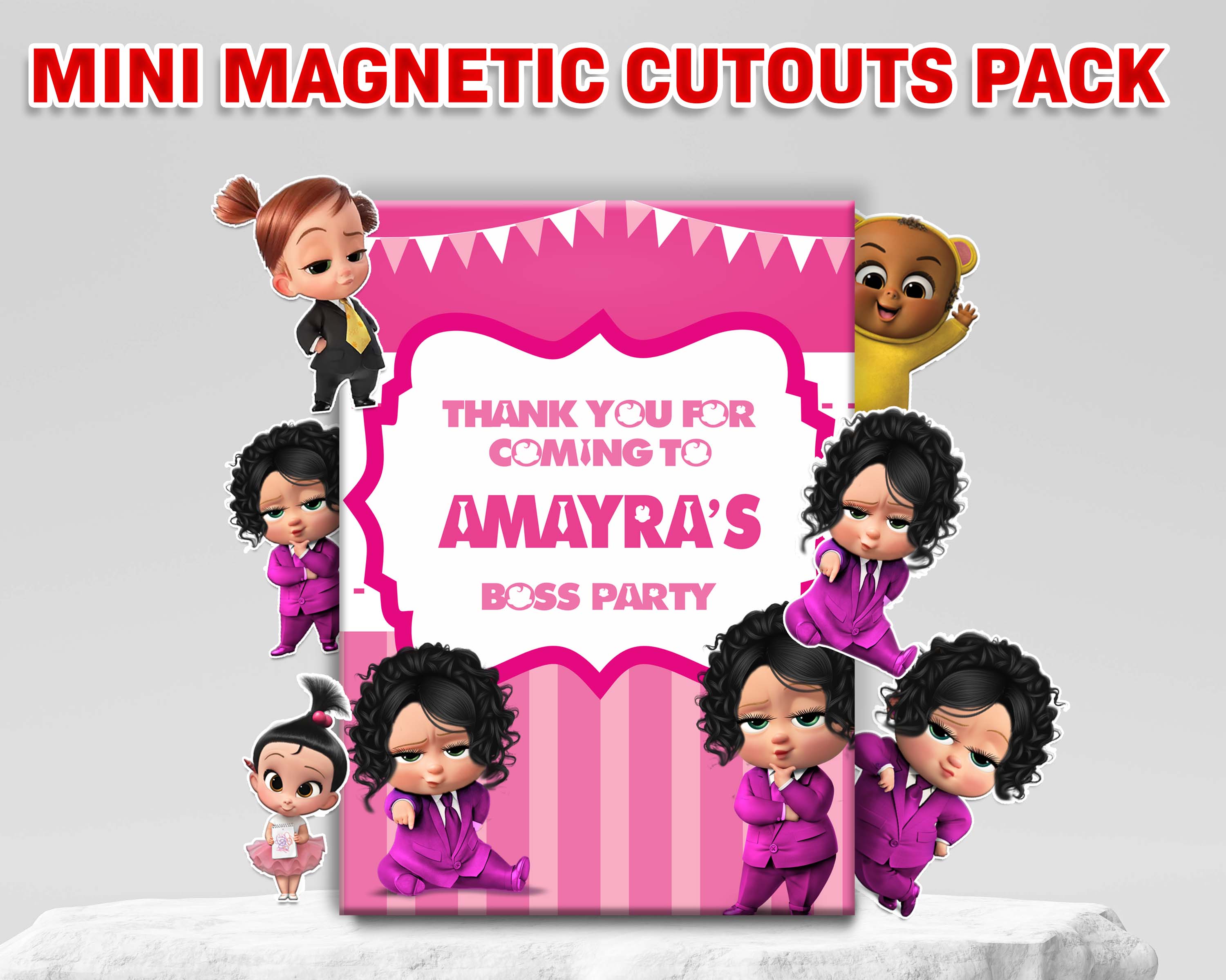 Girl Boss Baby Theme Mini Magnetic Return Gift Pack – Party Supplies India