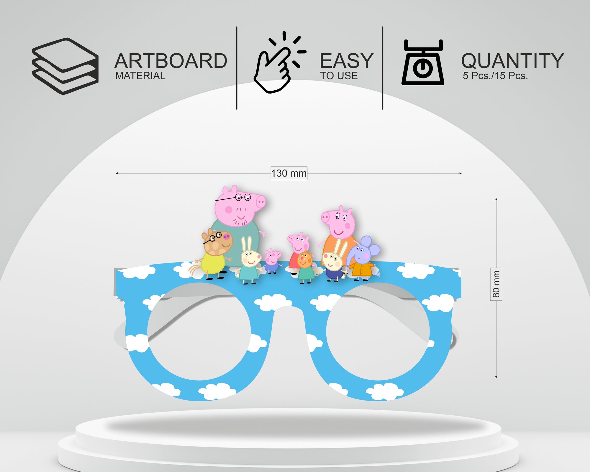 Peppa Pig boy theme Birthday Party glasses | Birthday Party decor ...
