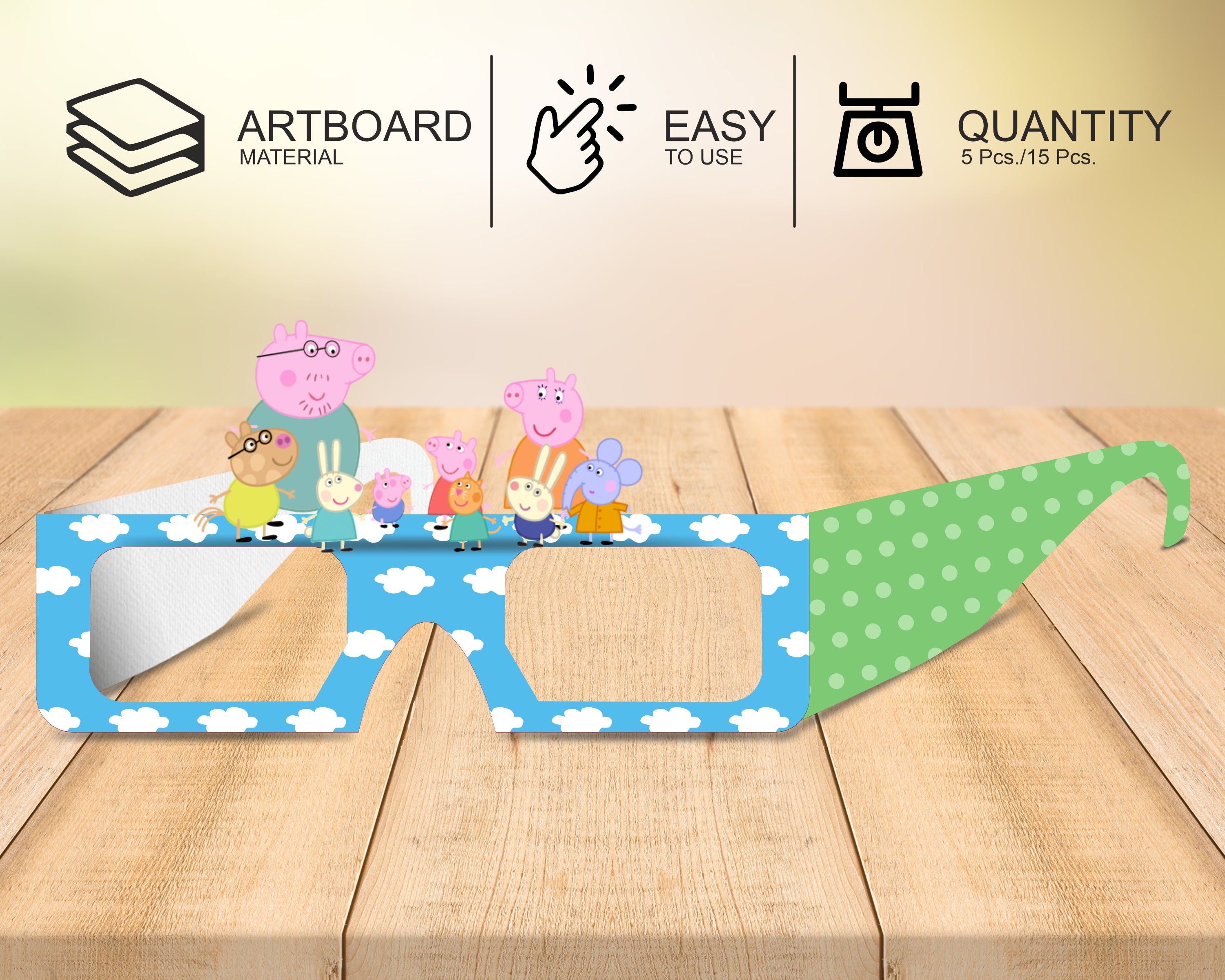 Peppa Pig boy theme Birthday Party glasses | Birthday Party decor ...