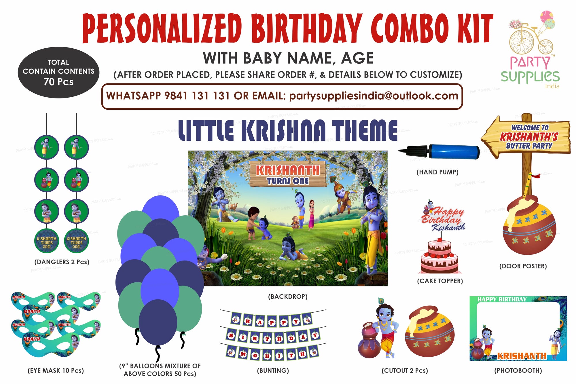 Little Krishna Theme Exclusive Kit – Party Supplies India
