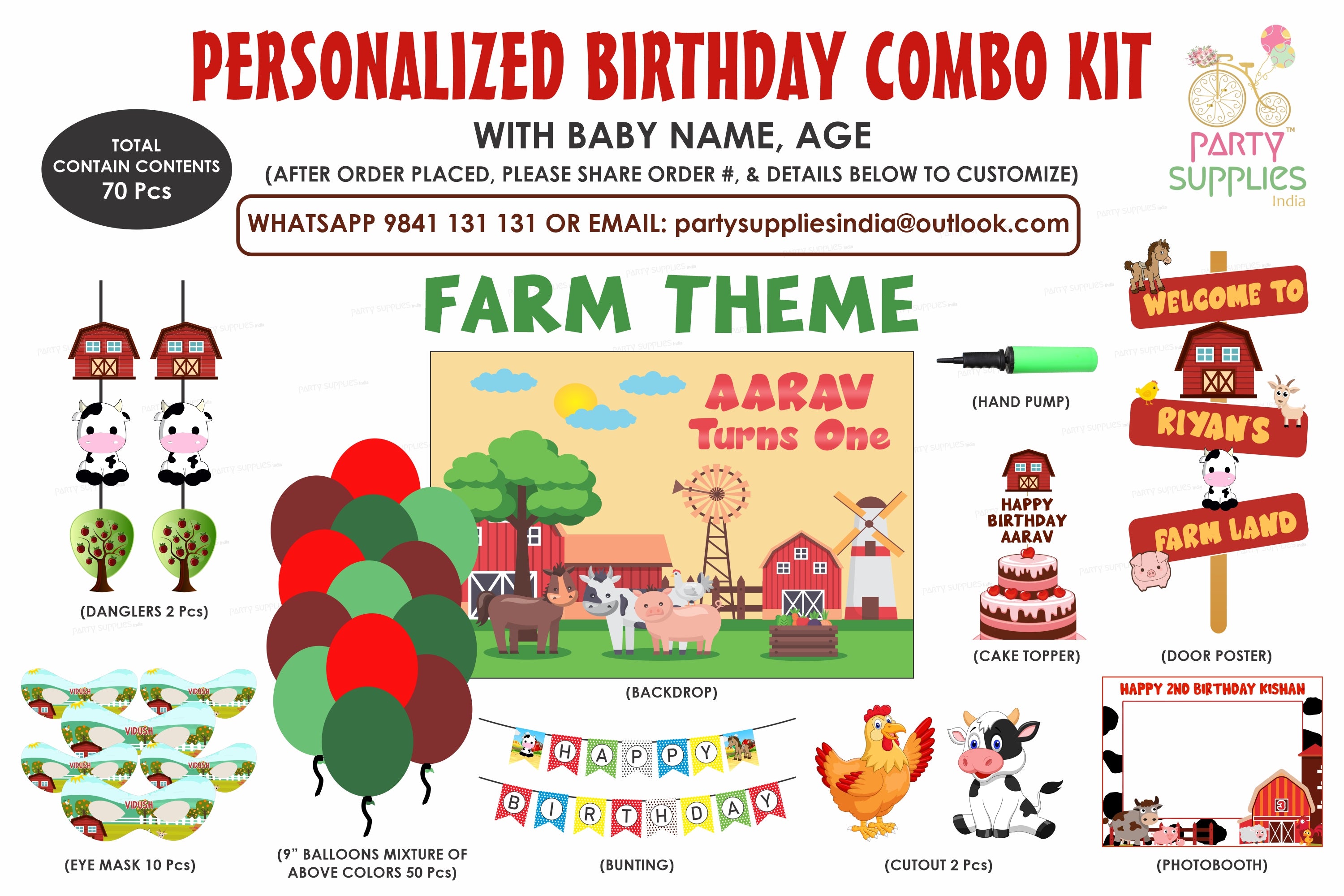 Farm Theme Exclusive Kit | Kids Birthday Party Supplies Online – Party ...