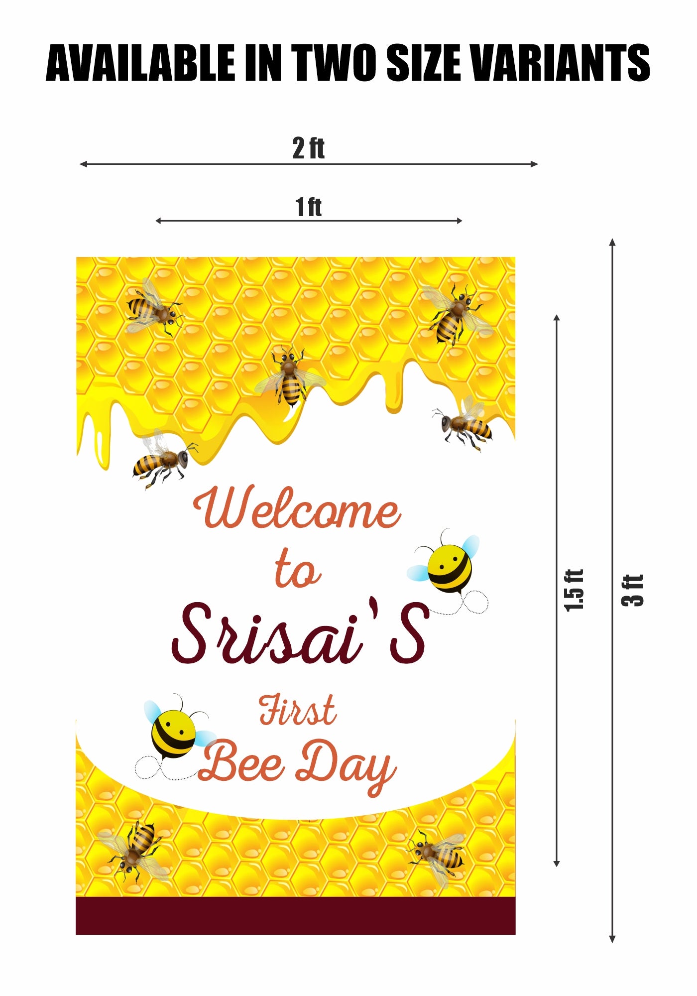 Bumble Bee Customized Theme Welcome Board | | Kids birthday – Party ...