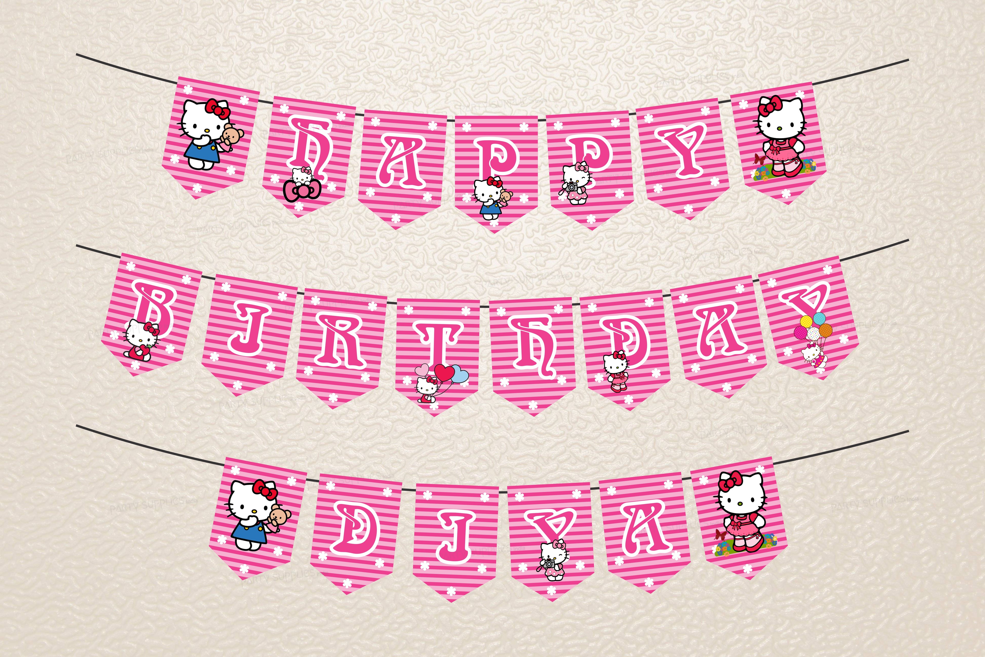 Hello Kitty Theme Personalized Hanging | Party Supplies India Online