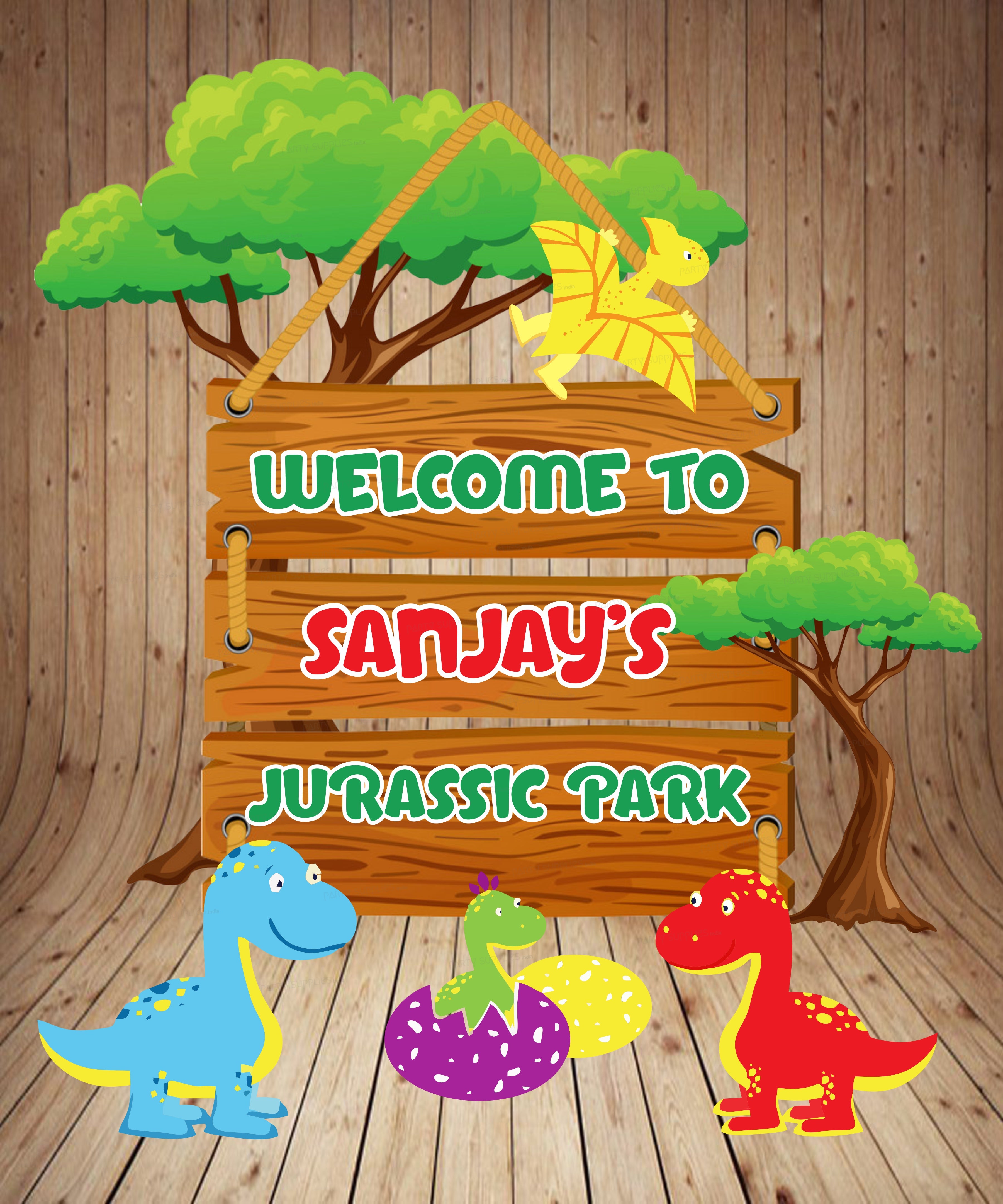 Dinosaur Theme Welcome Board | Personalized Birthday Party Supplies ...