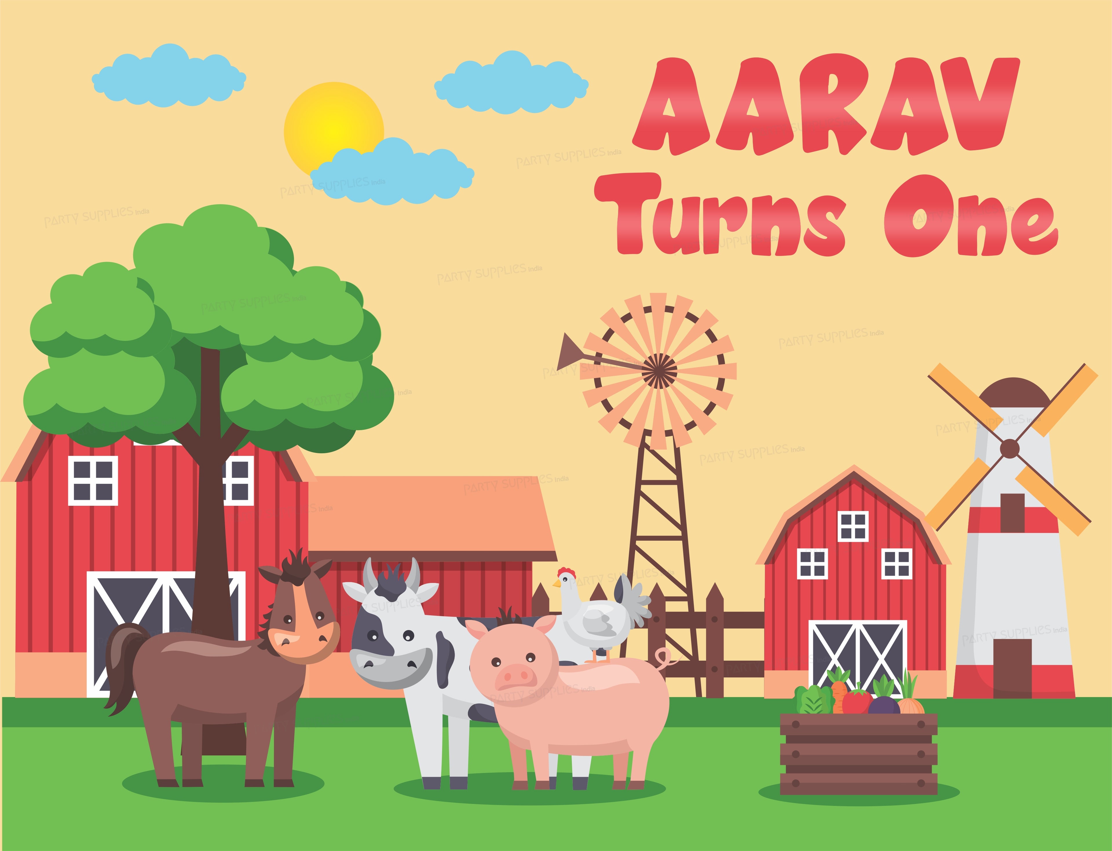 Farm Theme Backdrop | Birthday Party Supplies for Kids – Party Supplies ...