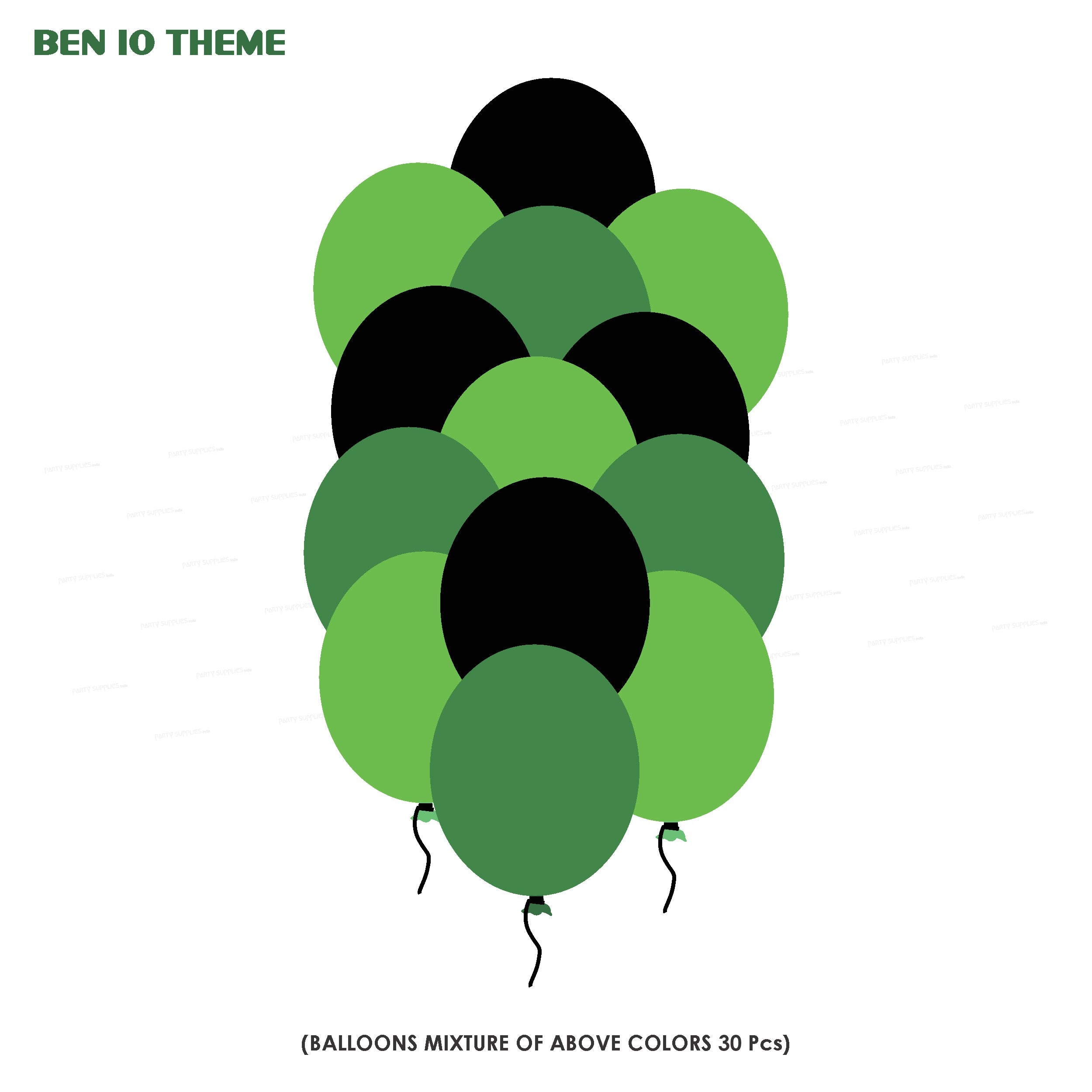 PSI Ben 10 Theme Colour 30 Pcs. Balloons | Party Decorations Online ...