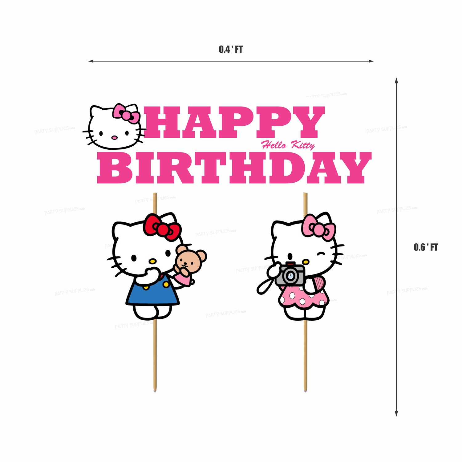 Hello Kitty Theme Cake Topper | Personalized Birthday Party Supplies ...