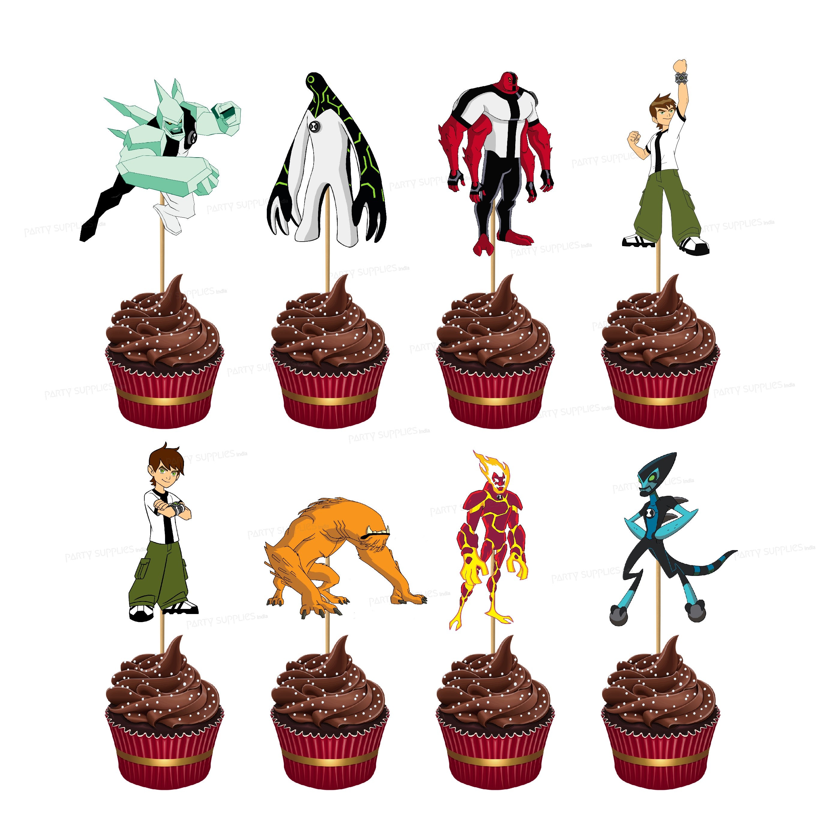 PSI Ben 10 Theme Cup Cake Topper | Birthday Party Supplies India