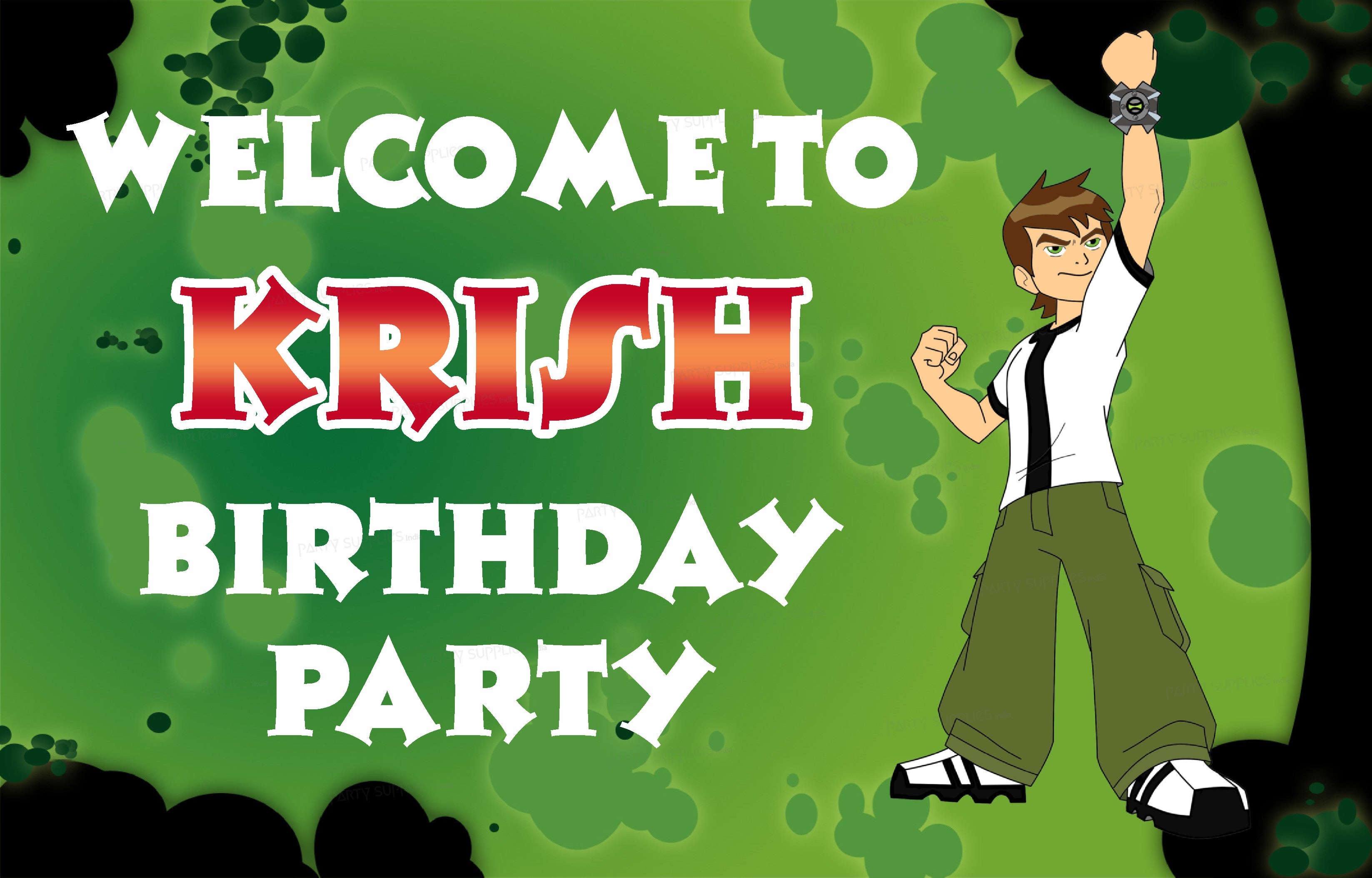 PSI Ben 10 Theme Customized Welcome Board | Party Supplies India