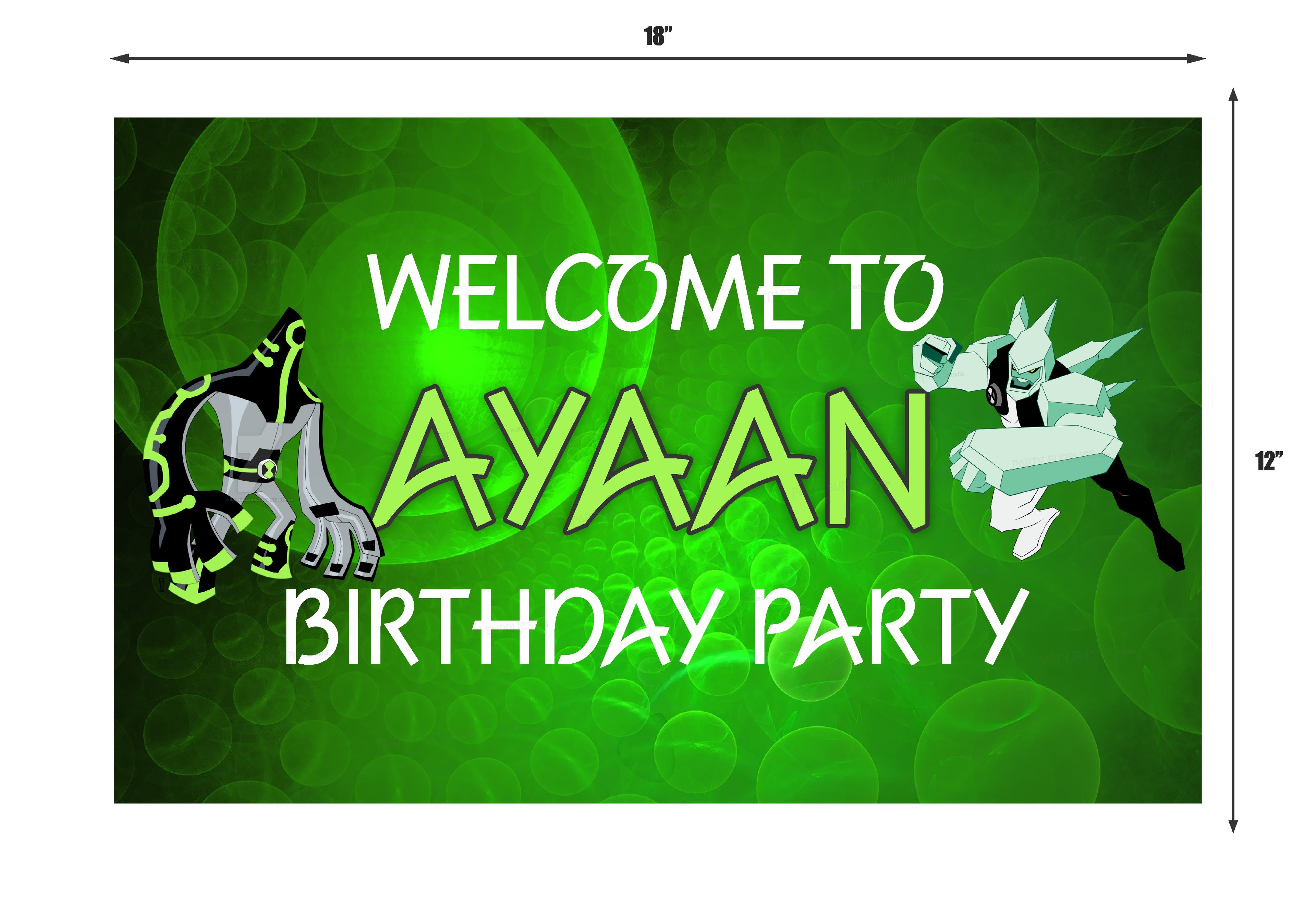 PSI Ben 10 Theme Welcome Board | Birthday Party Supplies India Online