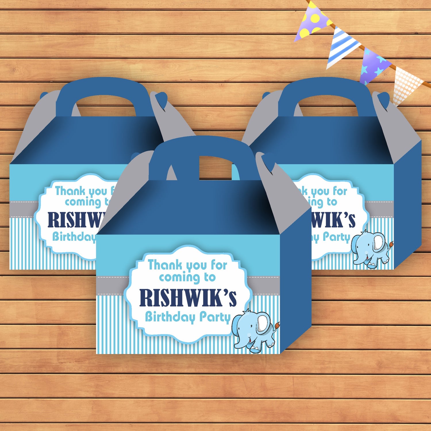 PSI Blue Elephant theme Goodie Return Gift Boxes | Party Decorations ...