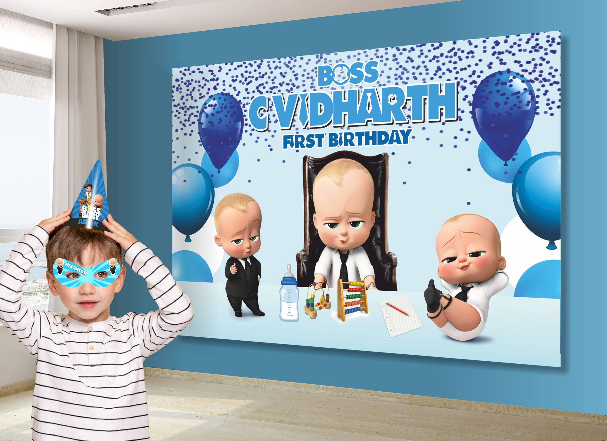 Boss Baby Theme Customized Backdrop | Party Supplies India