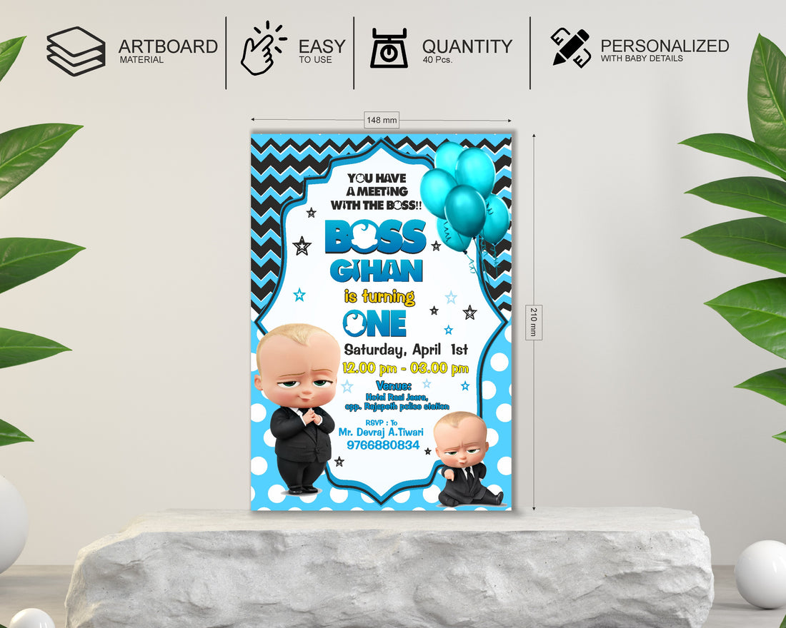 Boss Baby Theme Customized Invite | Birthday Party Store – Party ...